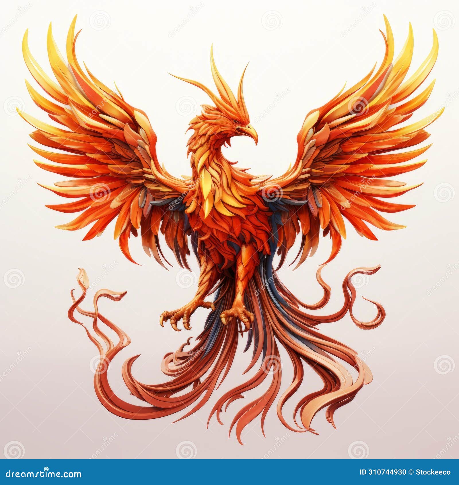 3d Phoenix Character in Cel Shaded Style on White Background Stock ...
