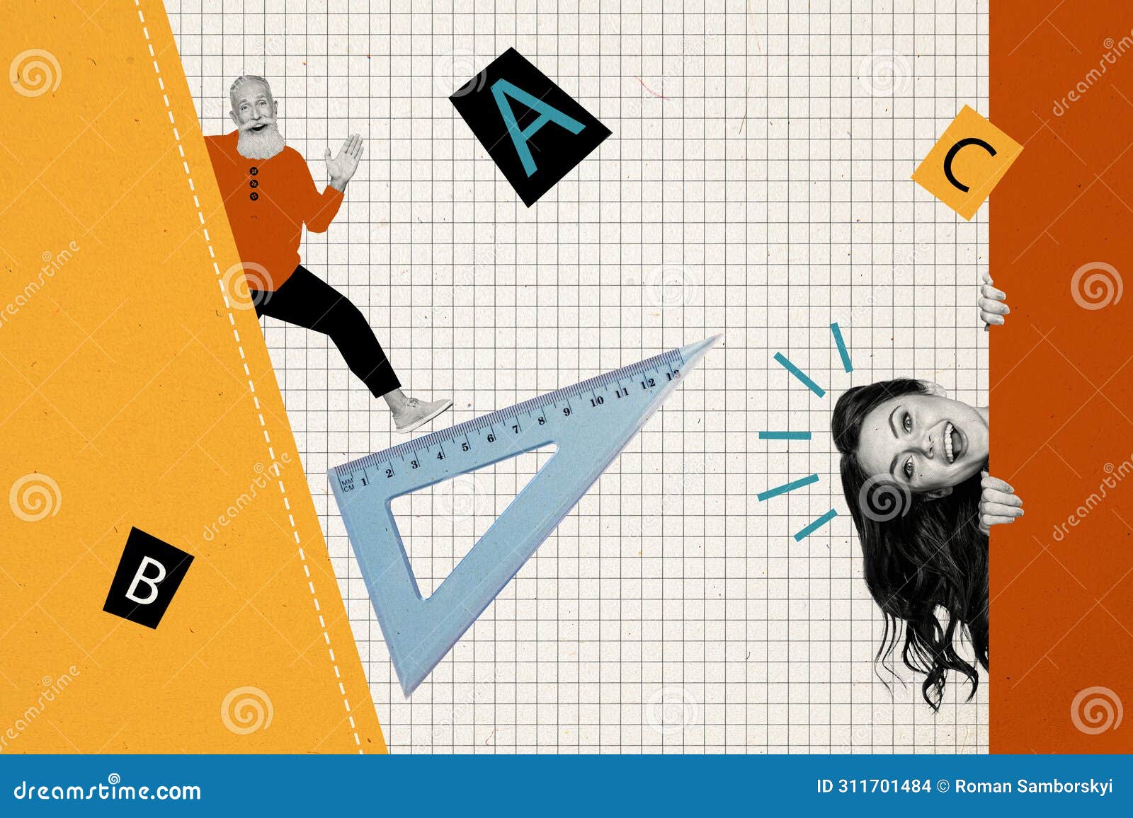 3d Photo Artwork Collage Image of Different Generations Age Learning ...