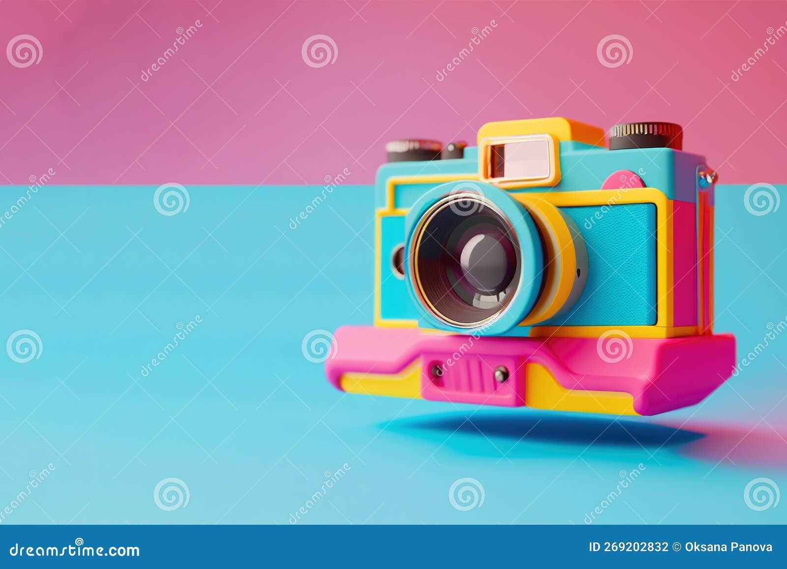 3D Photo Camera on an Abstract Background. 3D Visualization. Fantasy ...