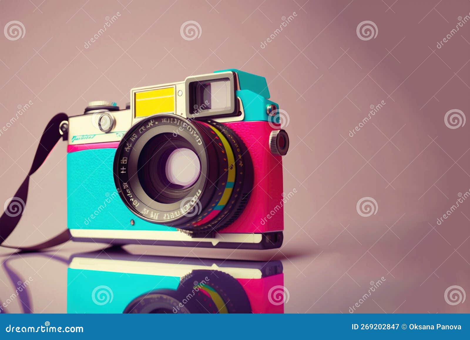 3D Photo Camera on an Abstract Background. 3D Visualization. Fantasy ...