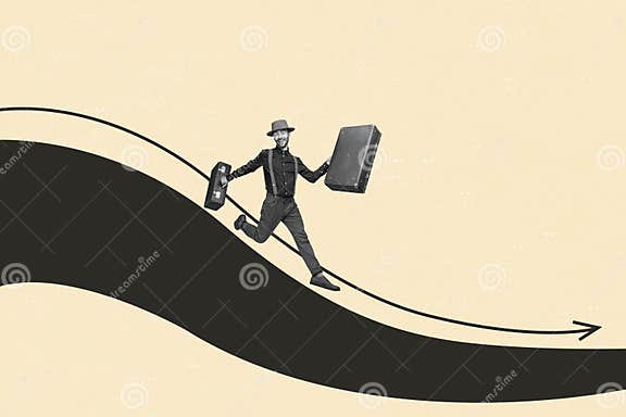 3D Photo Collage Composite Trend Artwork Sketch Image of Young Happy ...