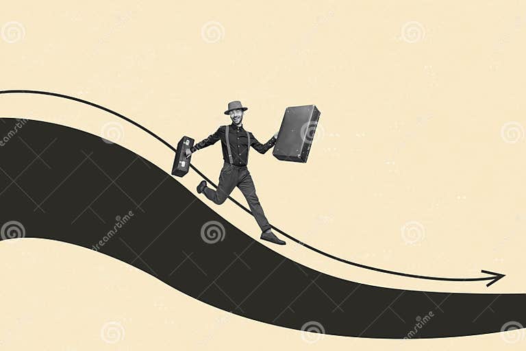 3D Photo Collage Composite Trend Artwork Sketch Image of Young Happy ...