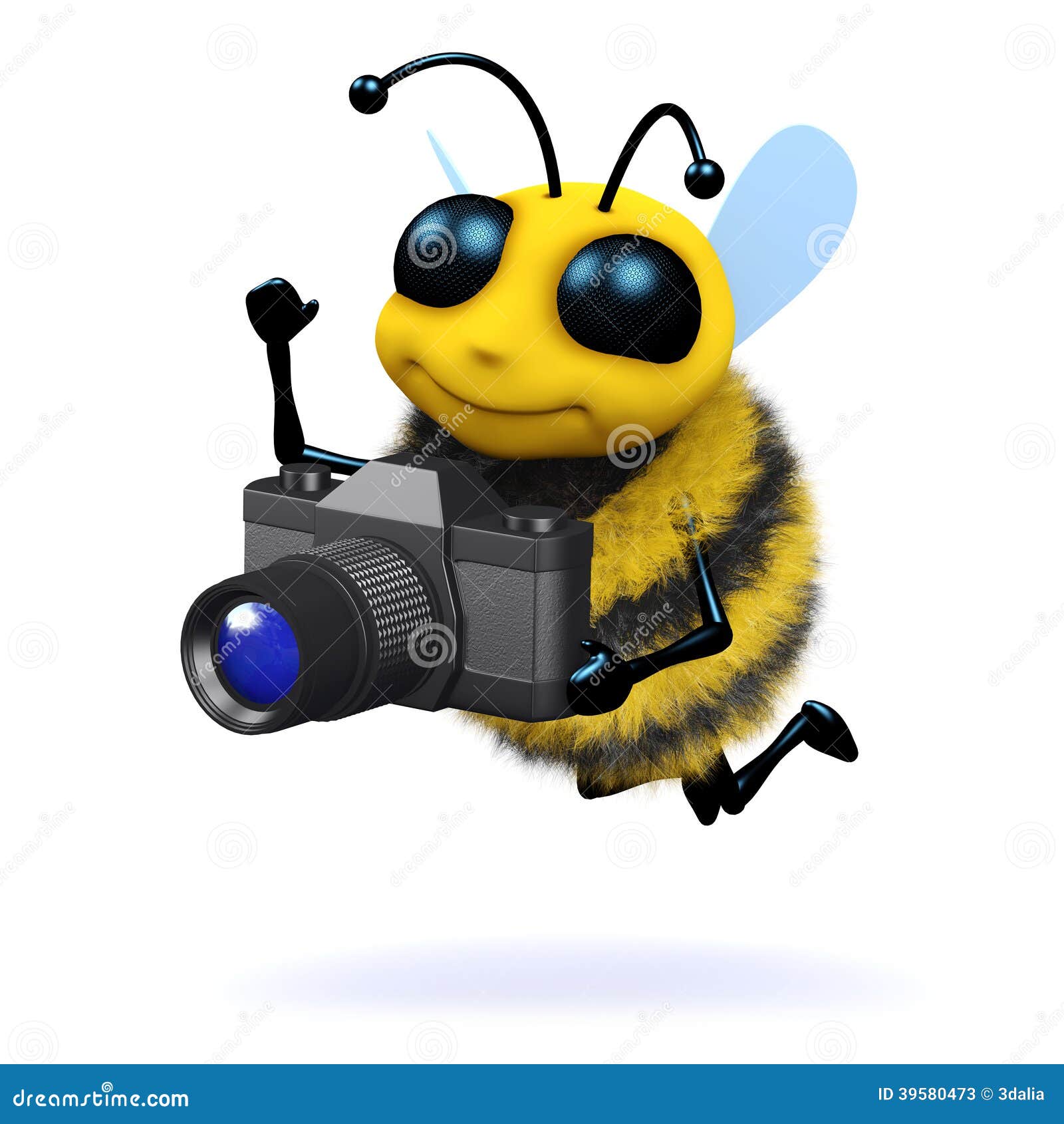 3d Photographer bee stock illustration. Illustration of honeybee - 39580473