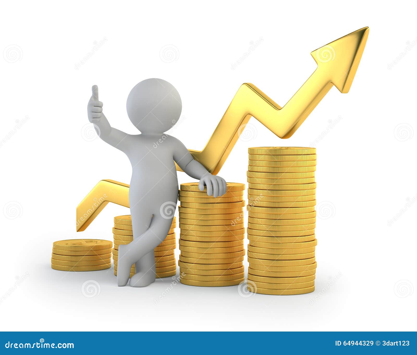 3d Piccola Gente - Buon Profitto Illustrazione di Stock - Illustrazione ...