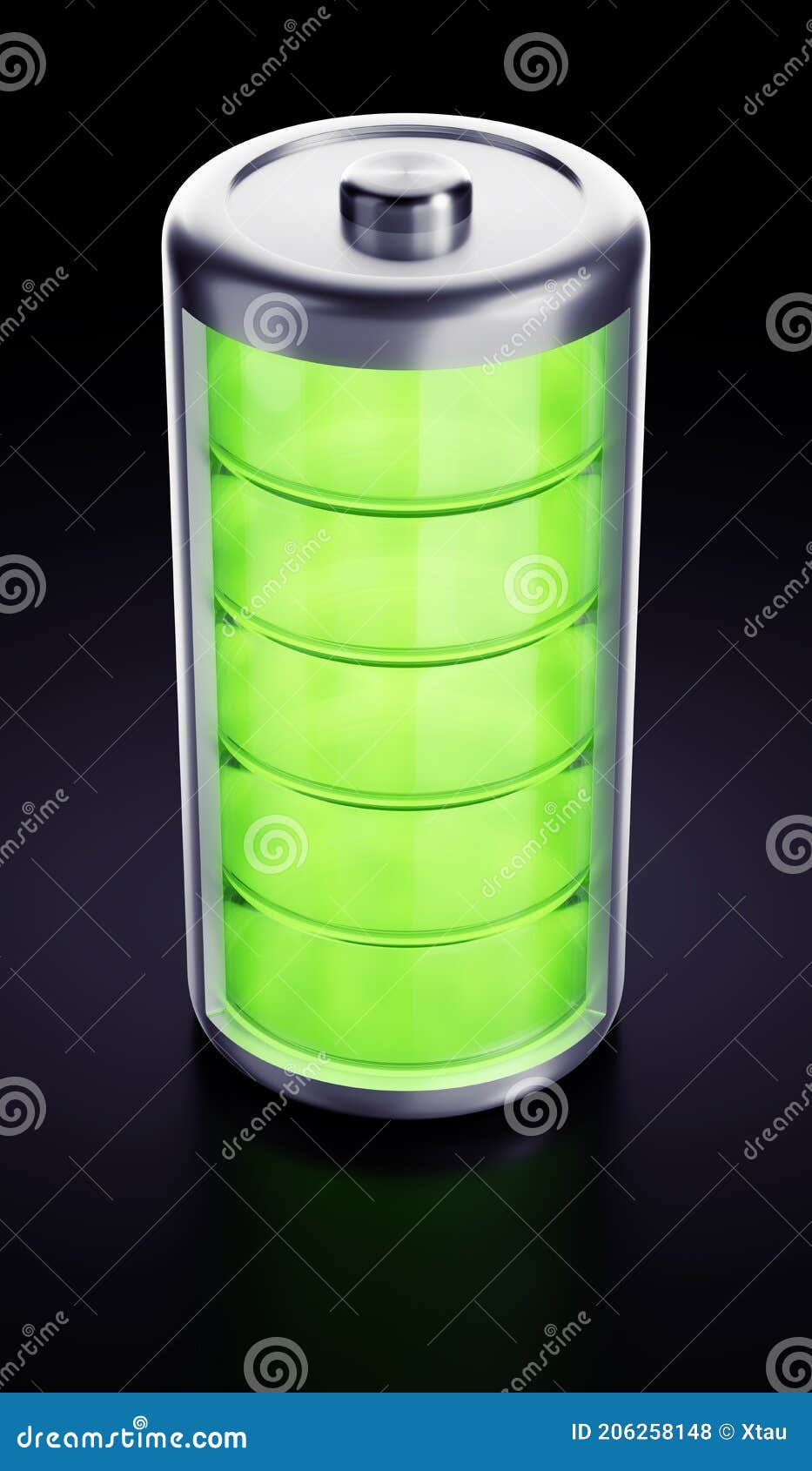 3D Pictogram of a Fully Charged Battery Stock Illustration ...