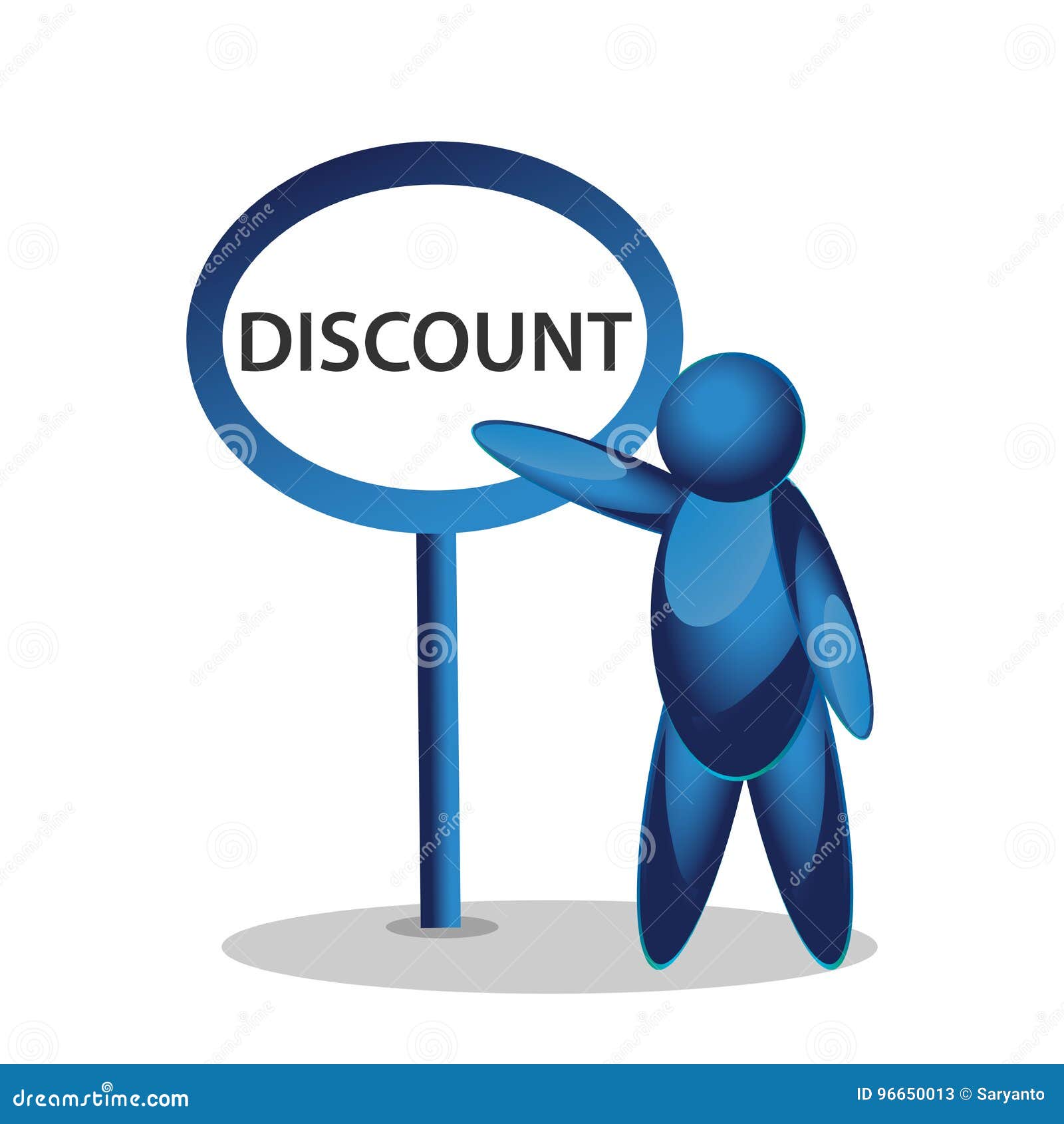 3d Pictogram with Word Discount Stock Vector - Illustration of happy ...