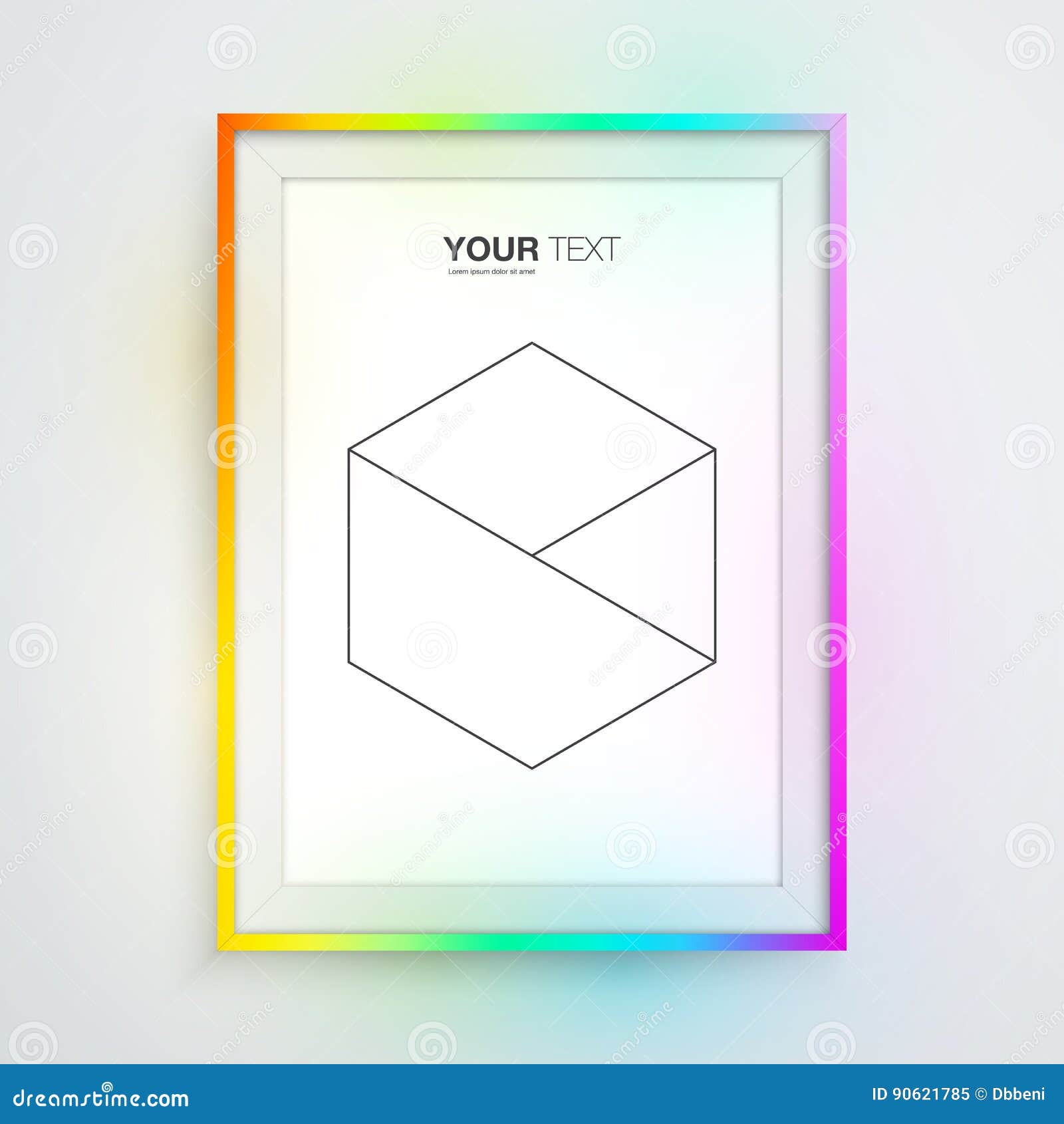 3D Picture Frame Design for A4 Image or Text Stock Vector ...