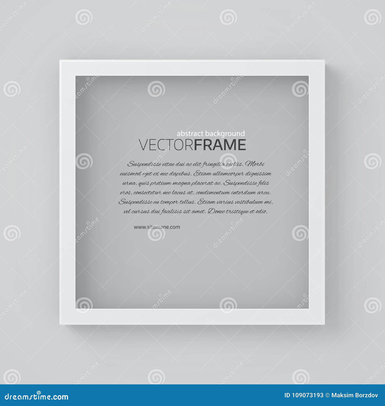 3D Picture Square Frame Design. Realistic Square White Blank Pic ...