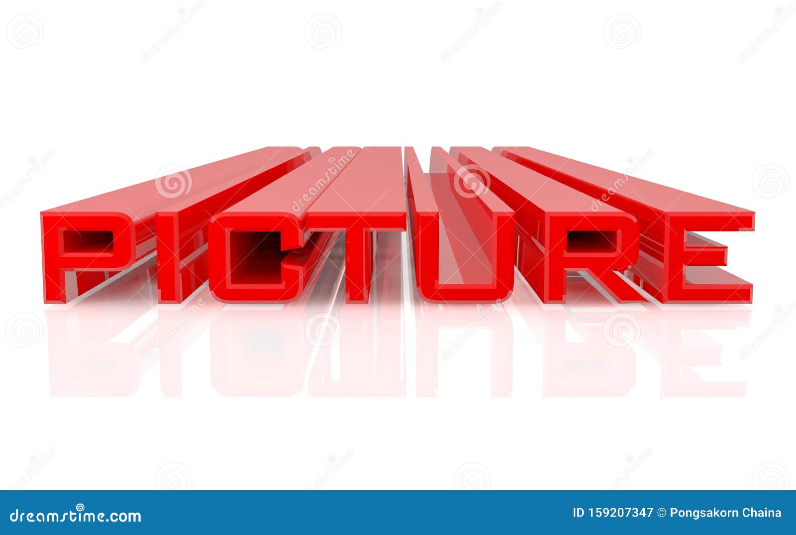 3D PICTURE Word on White Background 3d Rendering Stock Illustration ...