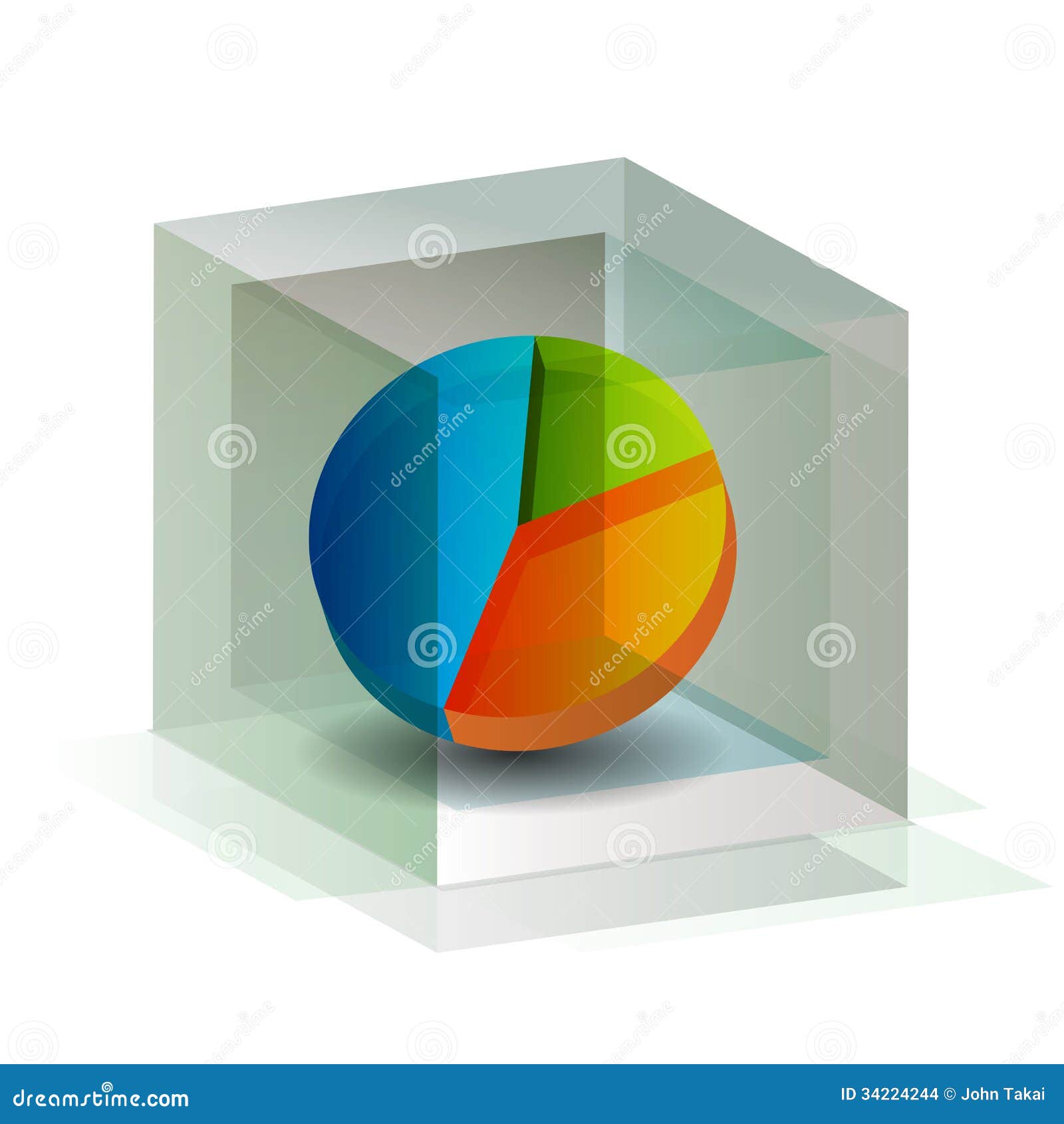 3D Pie Chart Cube stock vector. Illustration of chart - 34224244