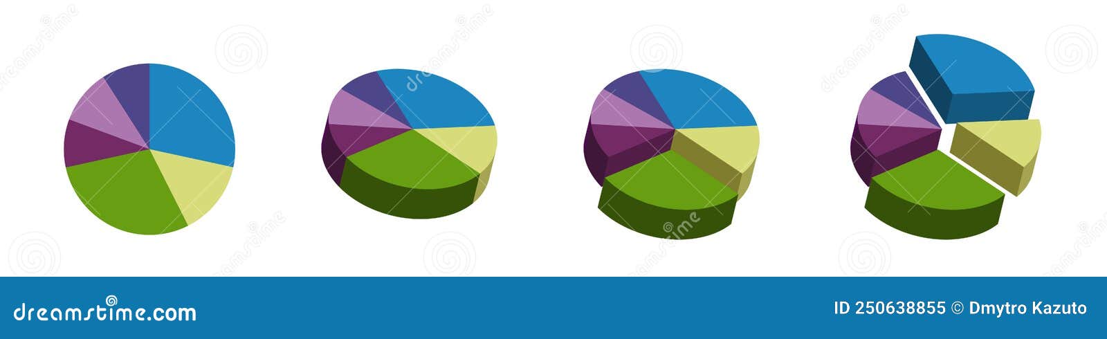 3d Pie Chart Examples. Round Graph-chart Of Statistics. Vector Clipart ...