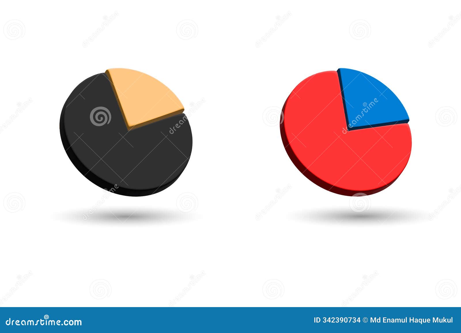 3D Pie Chart Icon Circle Divided into Parts Statistical Diagram Vector ...