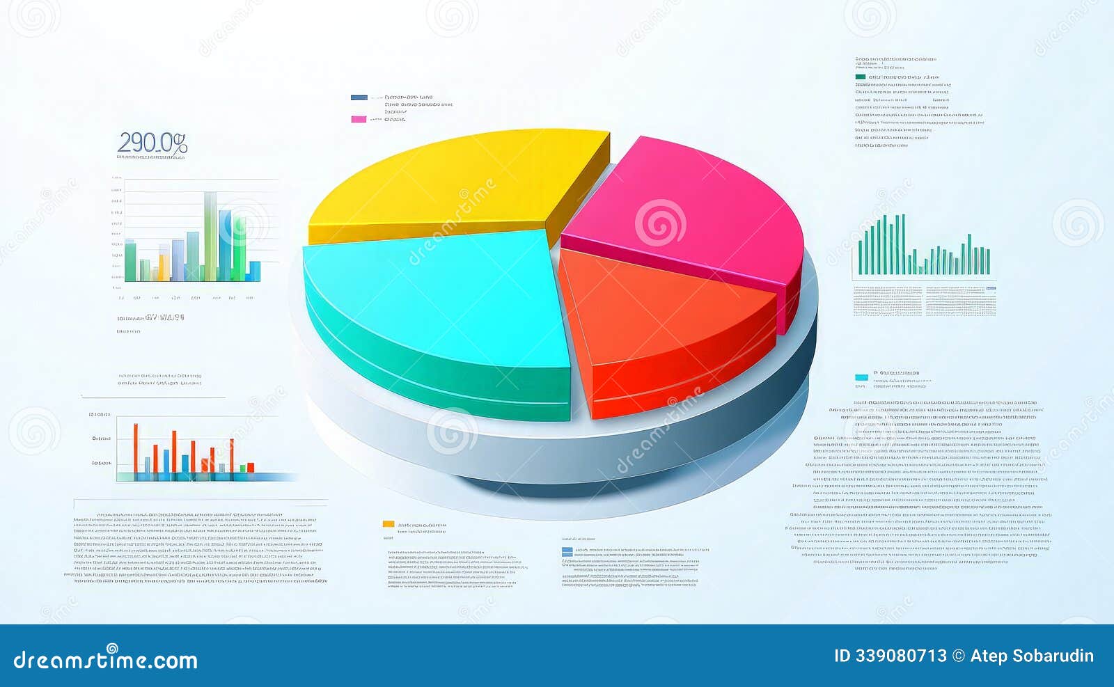 3D Pie Chart infographic stock image. Image of financial - 339080713