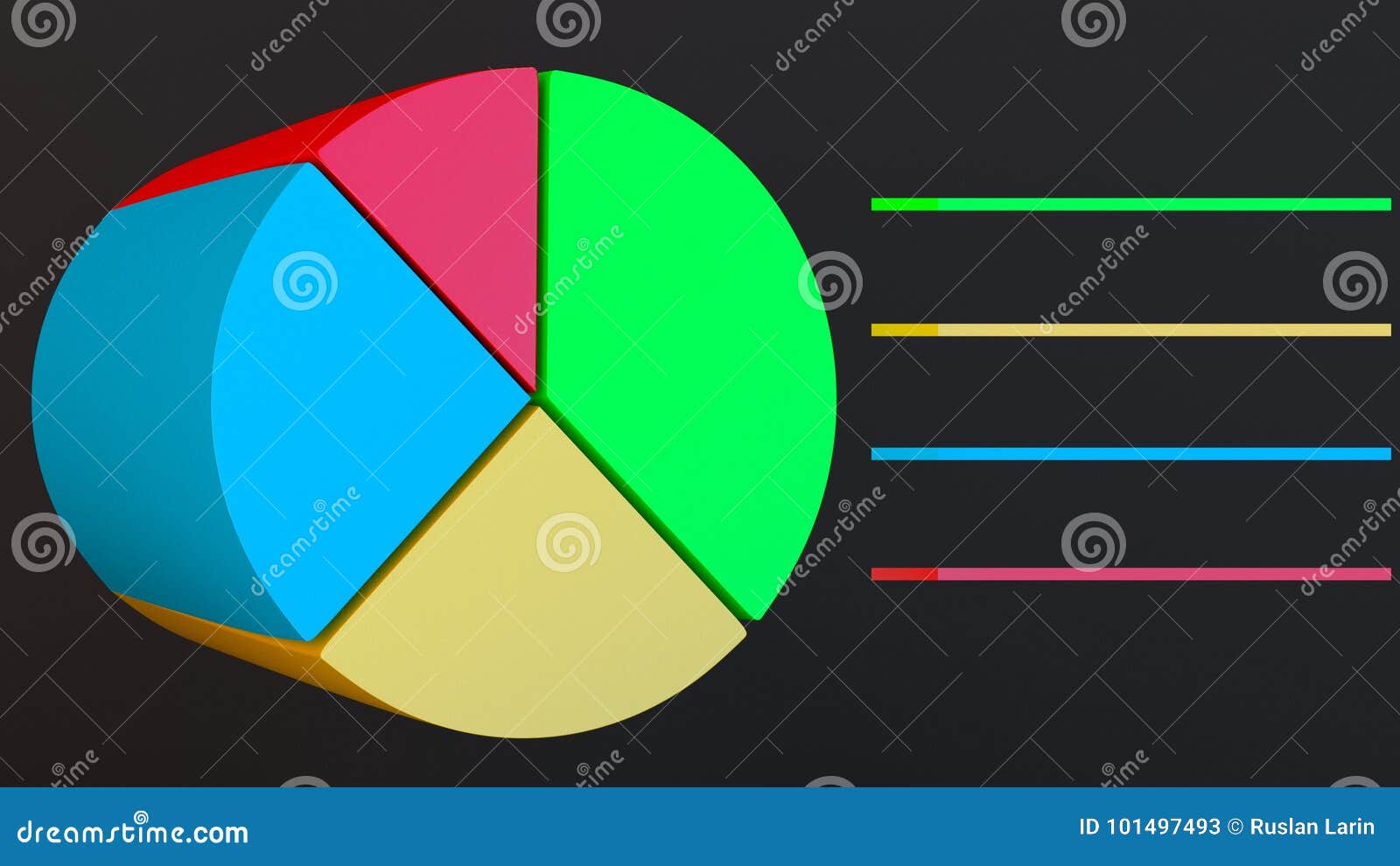 3D pie chart stock illustration. Illustration of graph - 101497493
