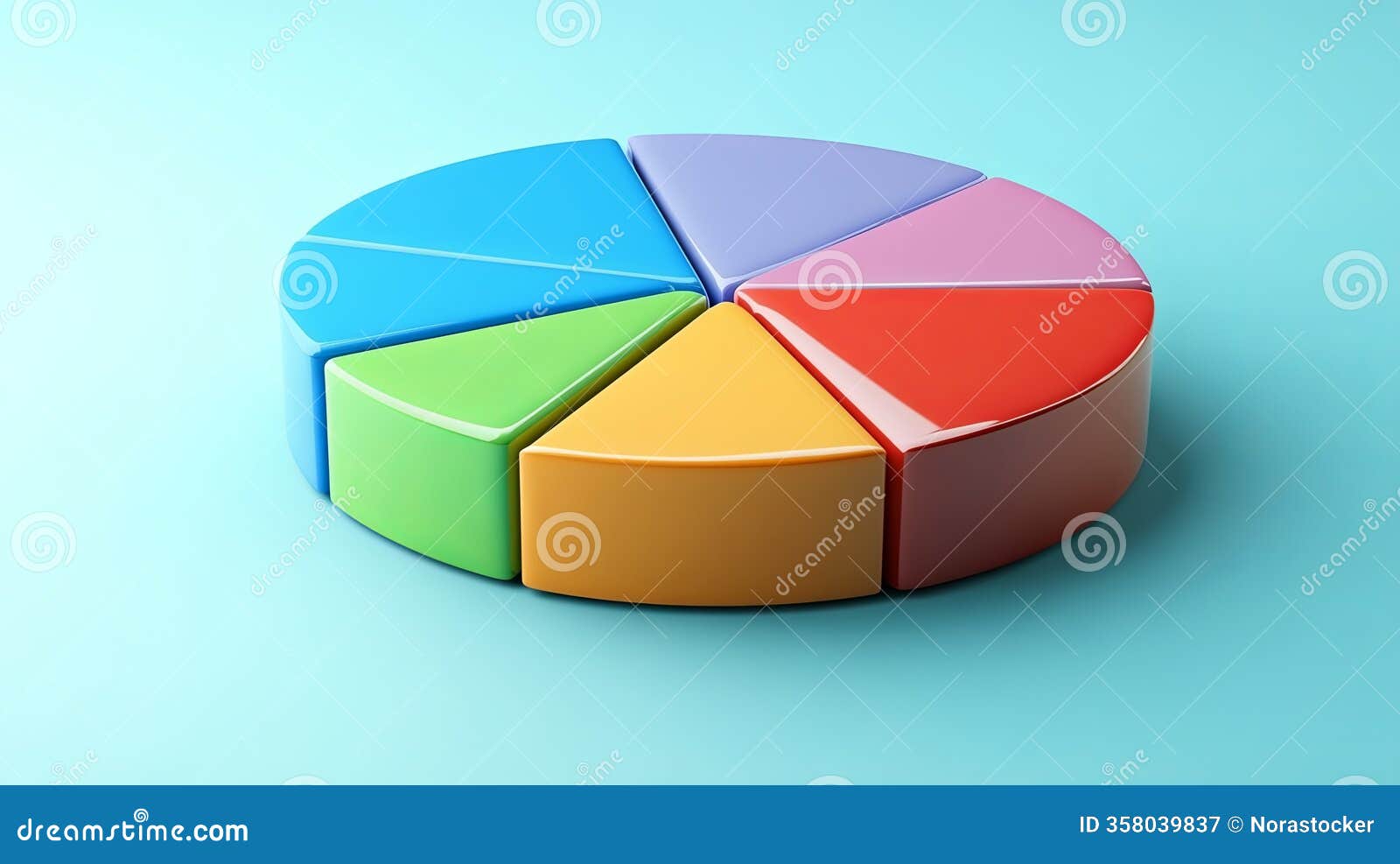 A 3D Pie Chart Showcasing Market Share Distribution among Competitors ...
