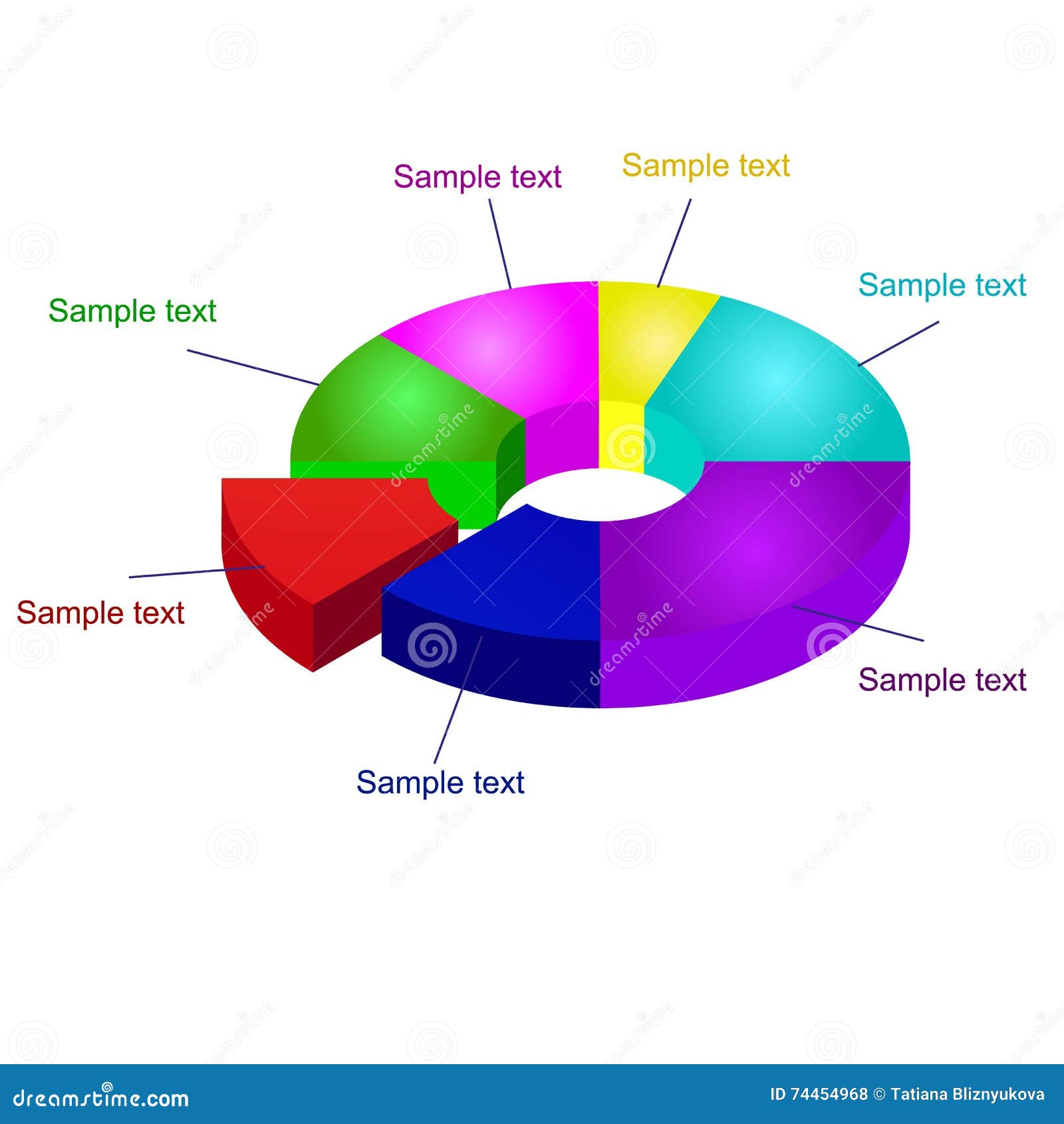 3D Pie Chart Vector Graphics. Stock Illustration - Illustration of info ...