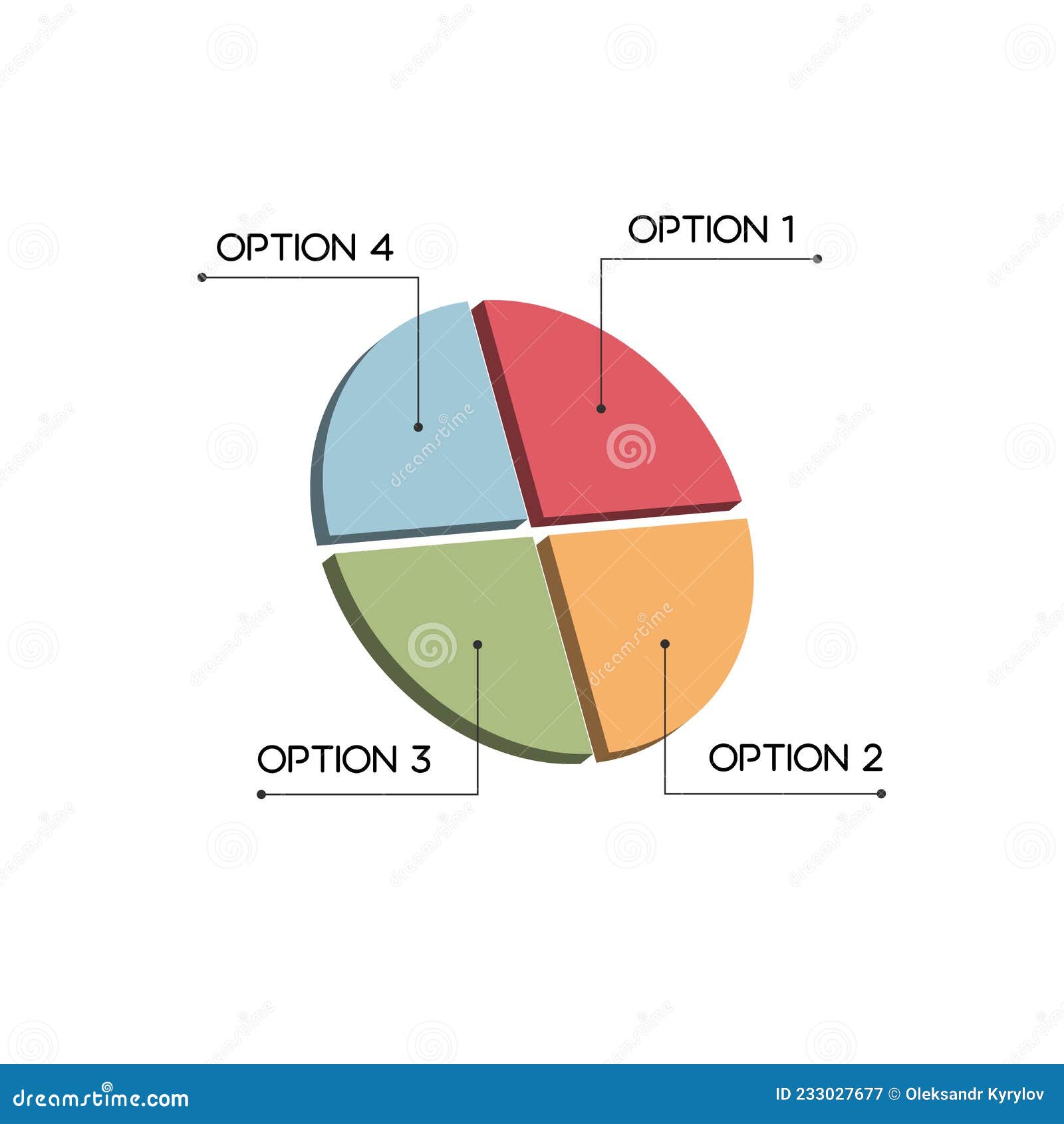 3D Pie Graph Vector Design. Empty Infographic Vector Template Isolated ...