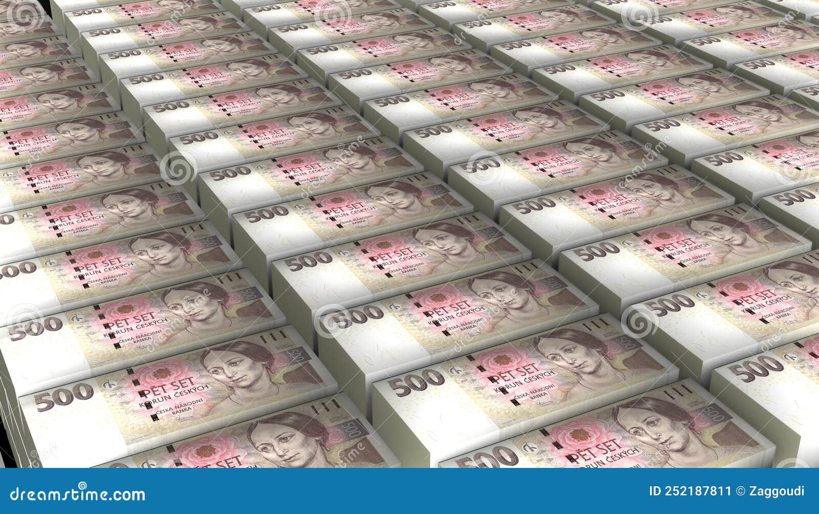 3d Pile De Denmark 500 Couronnes Danoise Billet D'argent Illustration ...