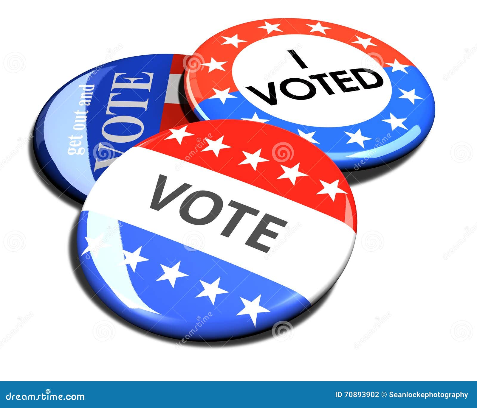 3d Pile of Election Voting Buttons Stock Illustration - Illustration of ...