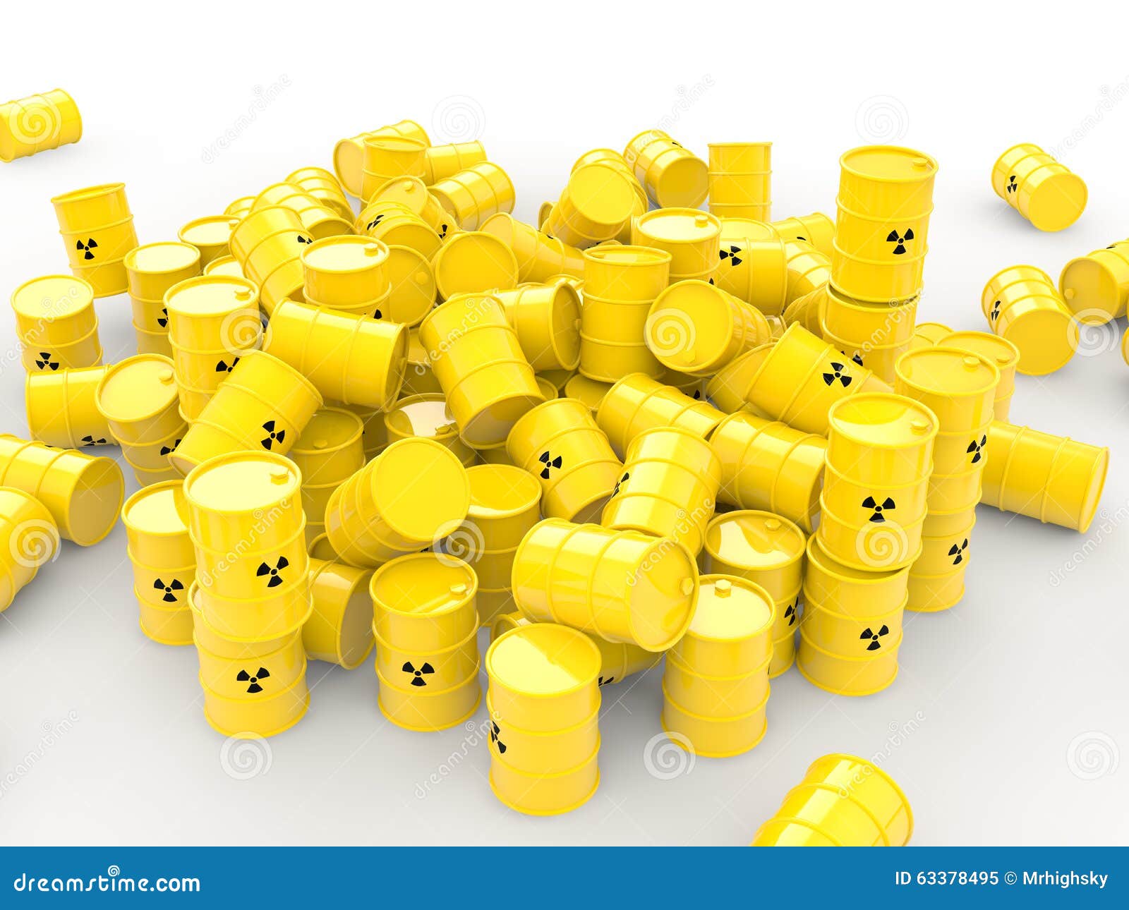 3d Pile of Radioactive Waste Barrels Stock Illustration - Illustration ...