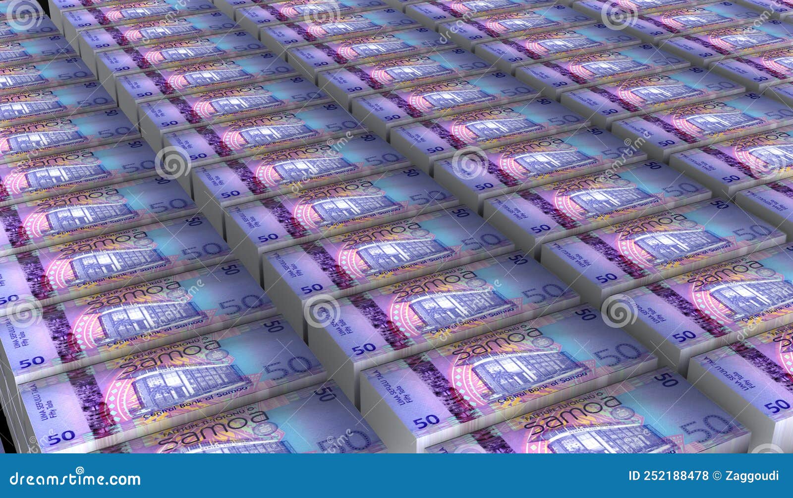 Stack Of Samoan Tala Notes Isolated On White Background Stock Photo ...