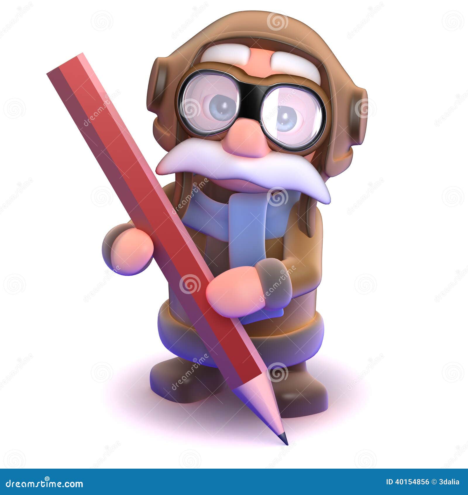 3d Pilot pencil stock illustration. Illustration of crew - 40154856