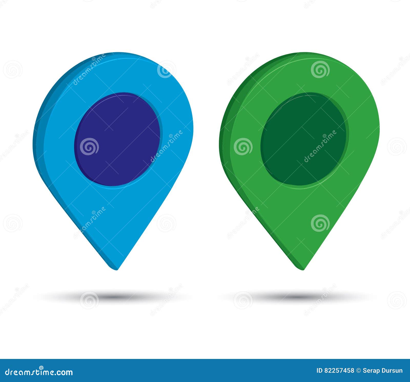 3D Pin Icon Set stock vector. Illustration of google - 82257458