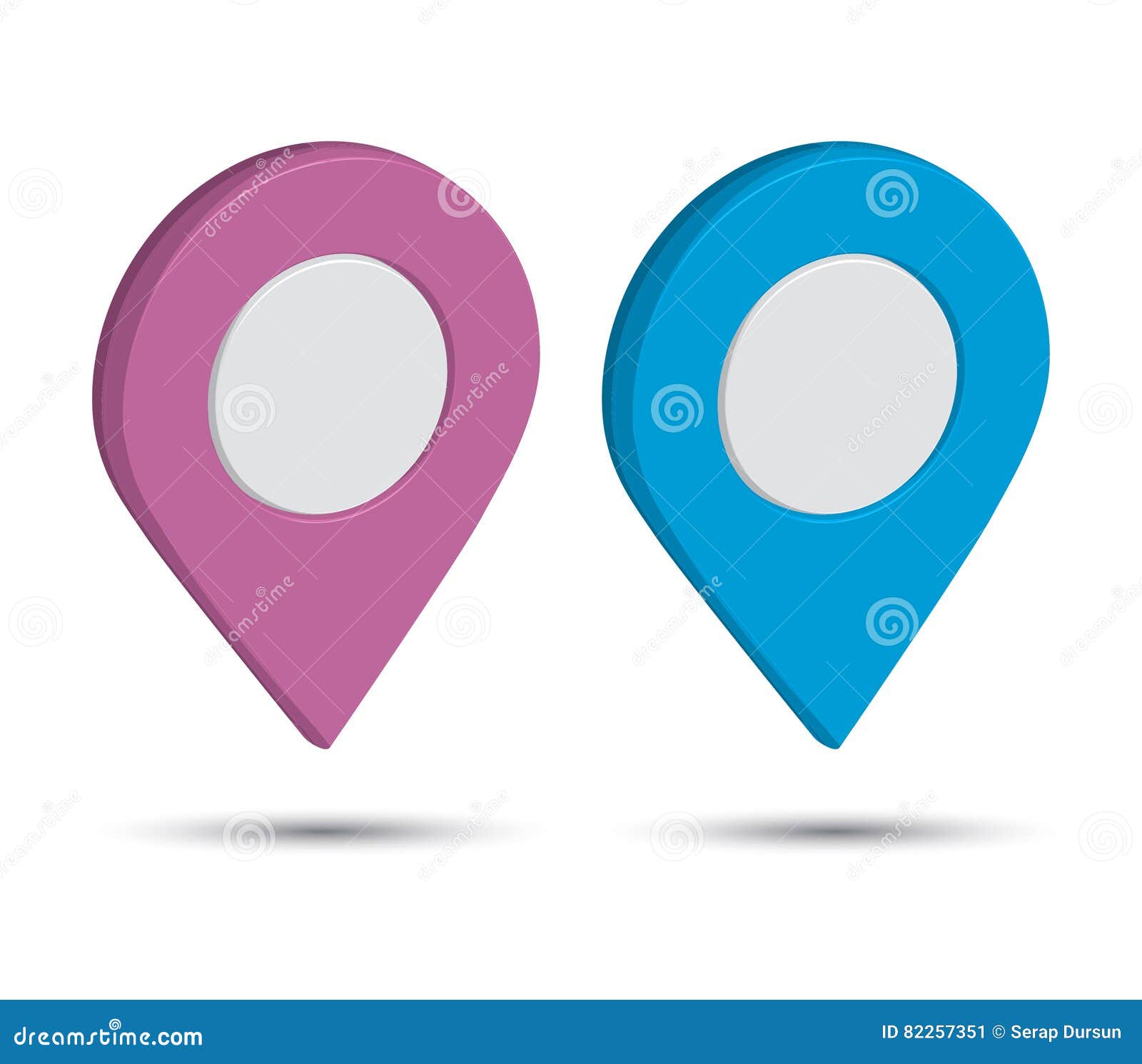 3D Pin Icon Set stock vector. Illustration of cool, label - 82257351