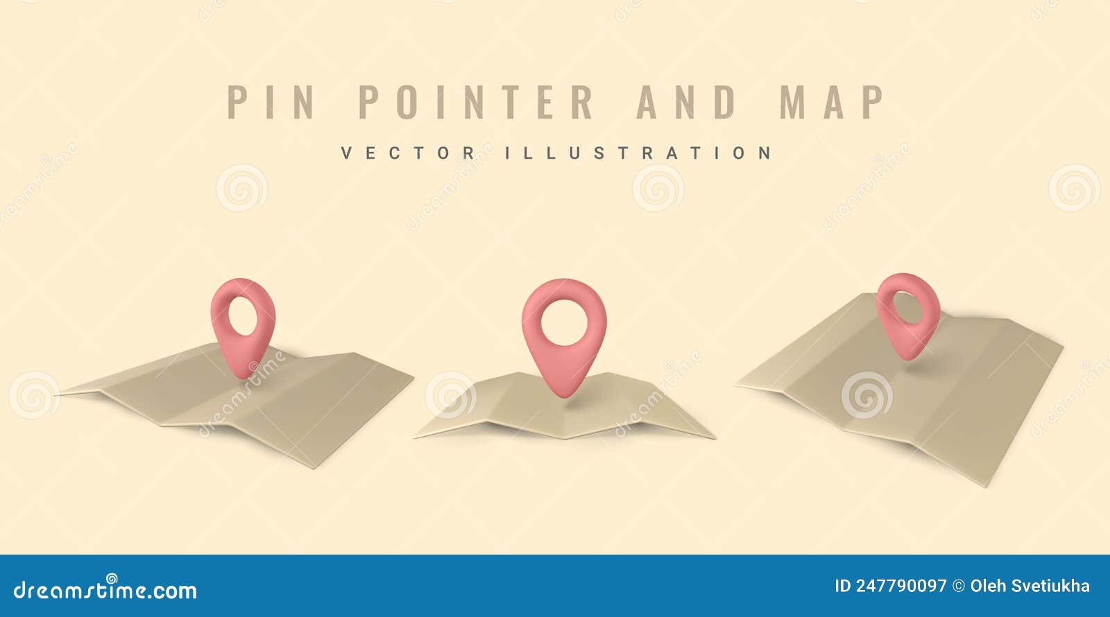 3d Pin Point Marker with Shadow. Location Icon on Map Stock Vector ...