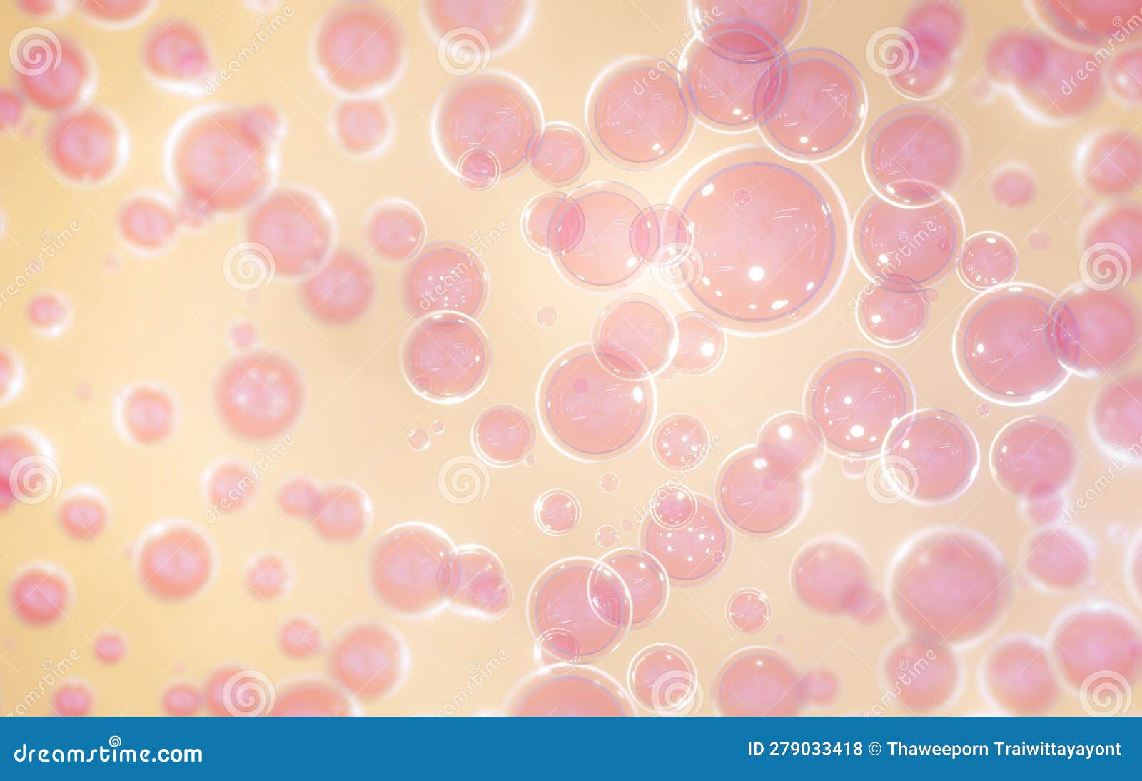 3D Pink Bubble or Atom Floating in Air on Light Brown Background ...