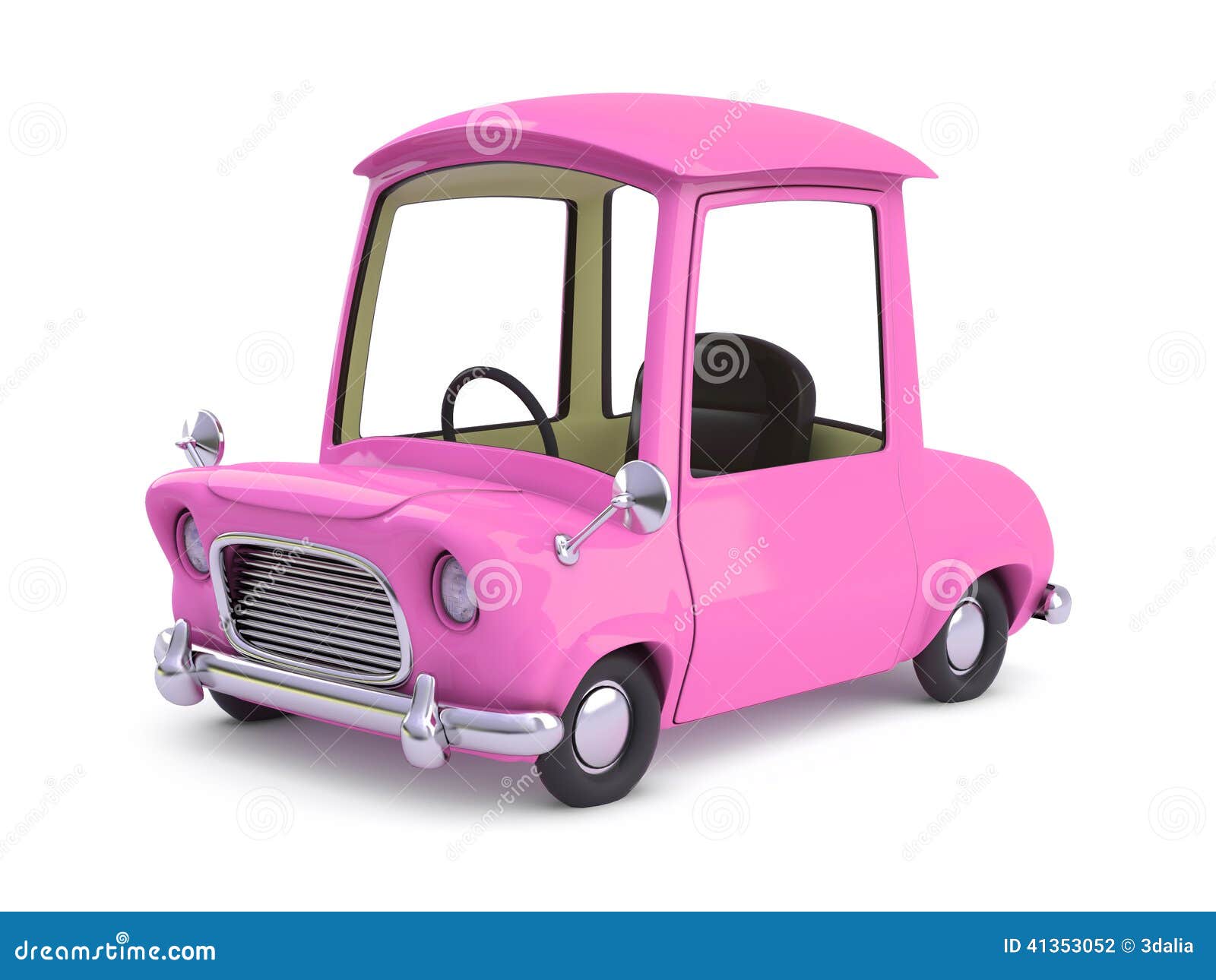 3d Pink cartoon car stock illustration. Illustration of automotive ...