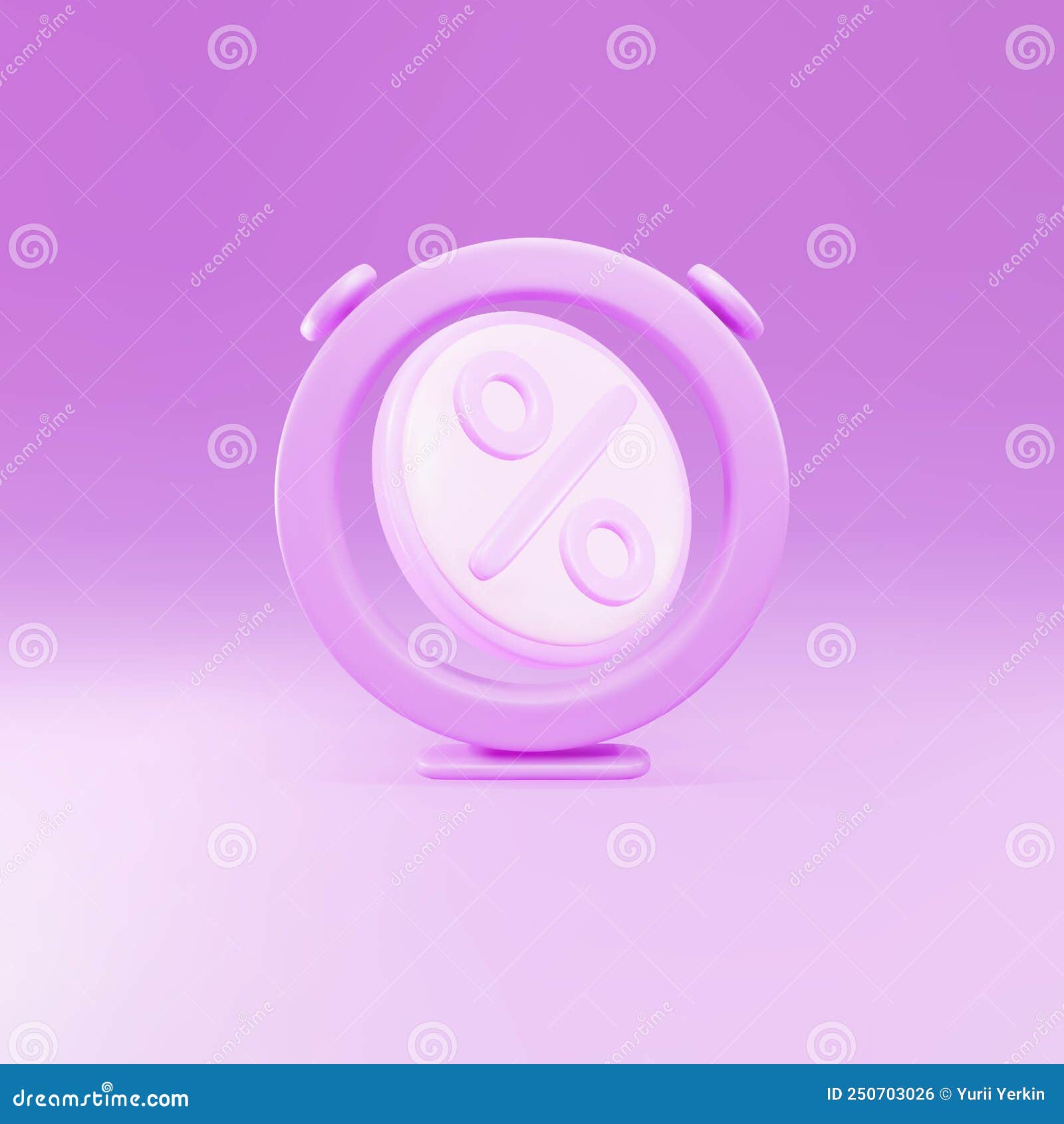 3d Pink Clock and Percent Discount Icon Isolated on Pink Background ...