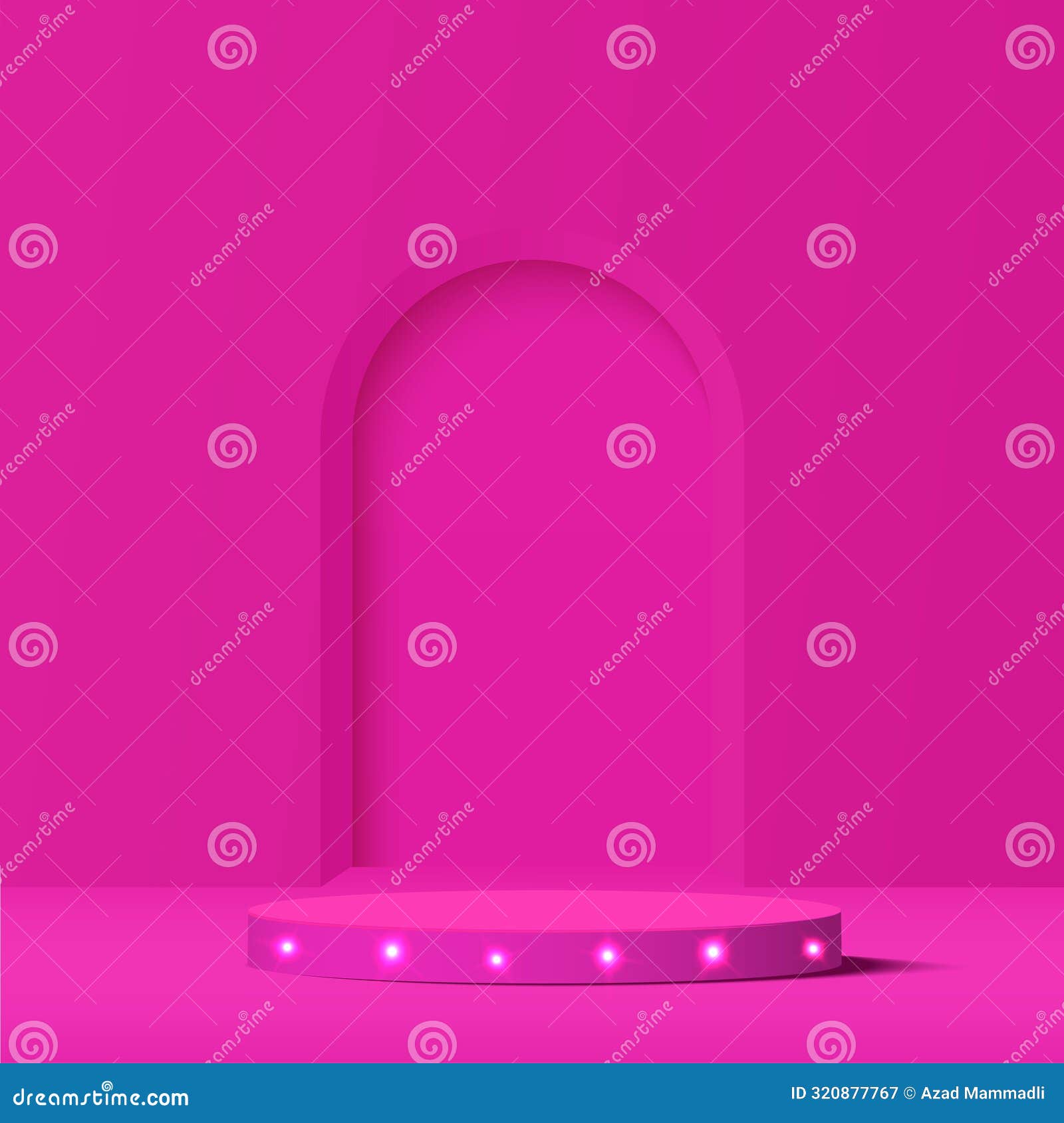 3d Pink Color Podium with Lighting and Minimal Pink Wall Scene Vector ...