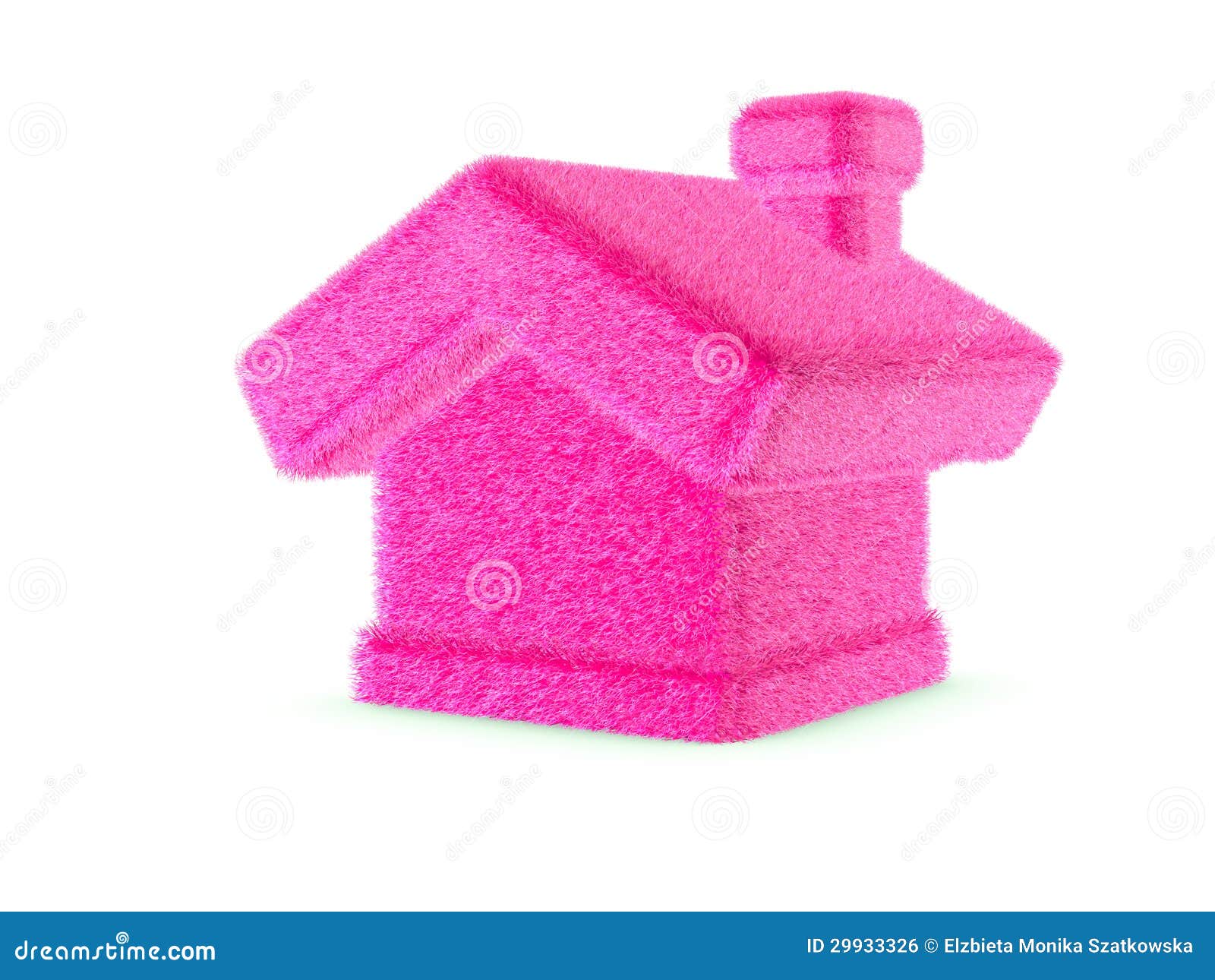 3d pink furry house stock illustration. Illustration of abstract - 29933326