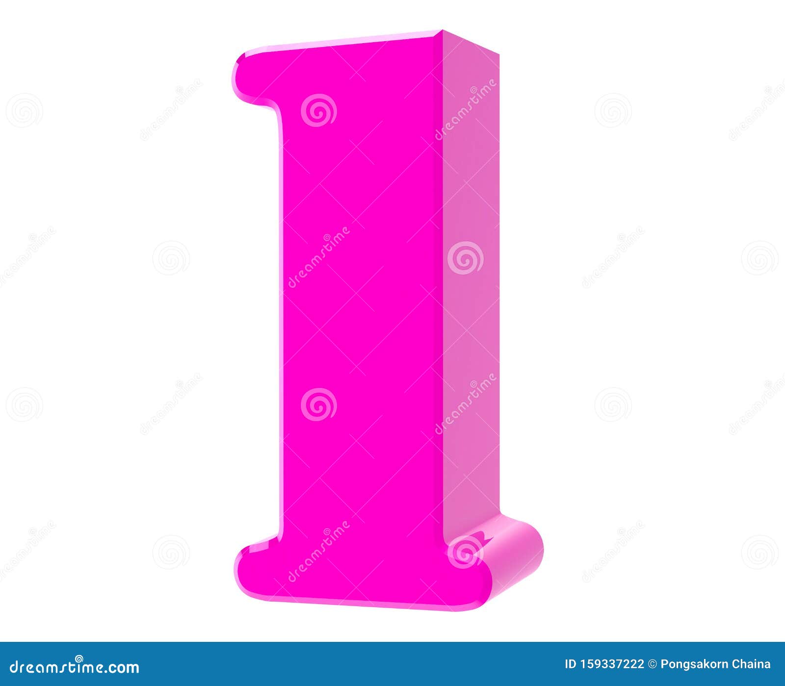 3d Pink Number 1 on White Background 3d Rendering Stock Illustration ...