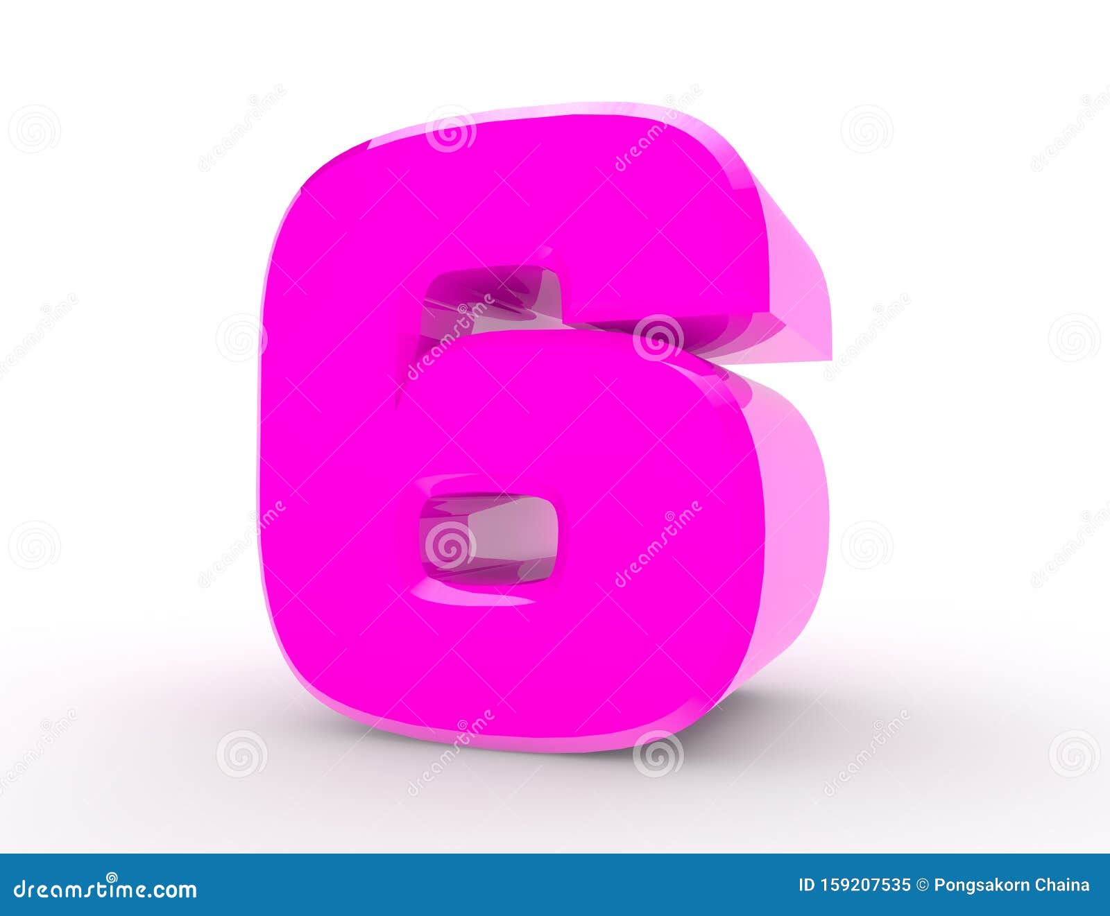3d Pink Number 6 Isolated on White Background 3d Rendering Stock ...
