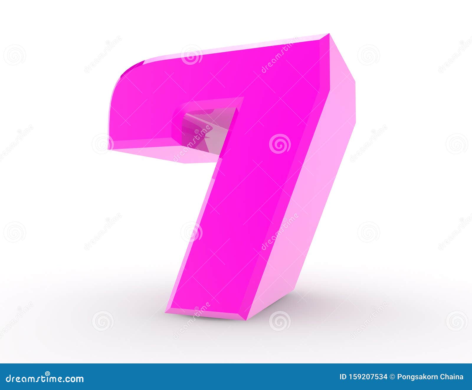 3d Pink Number 7 Isolated on White Background 3d Rendering Stock ...