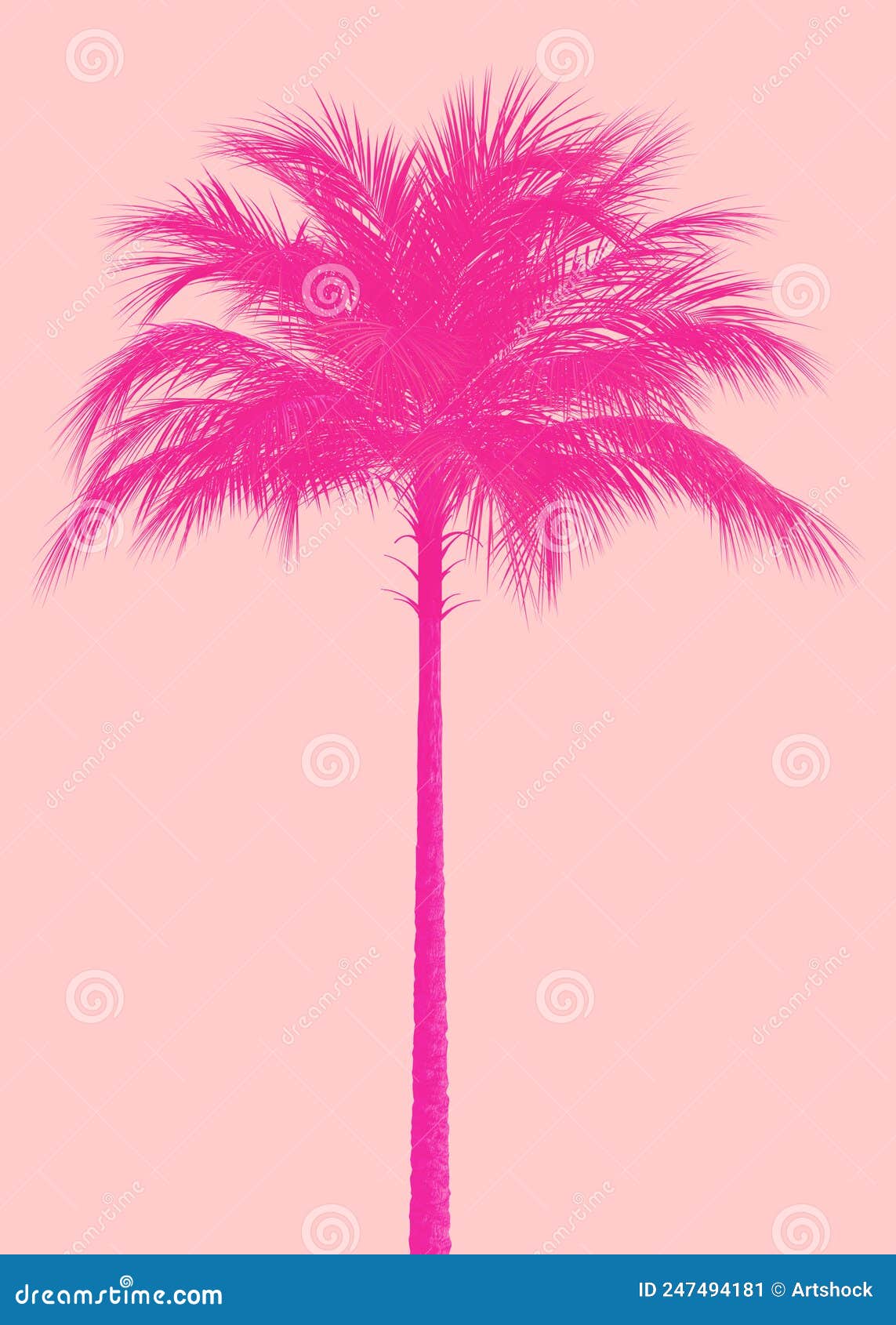 3D Pink palm tree stock illustration. Illustration of tropic - 247494181