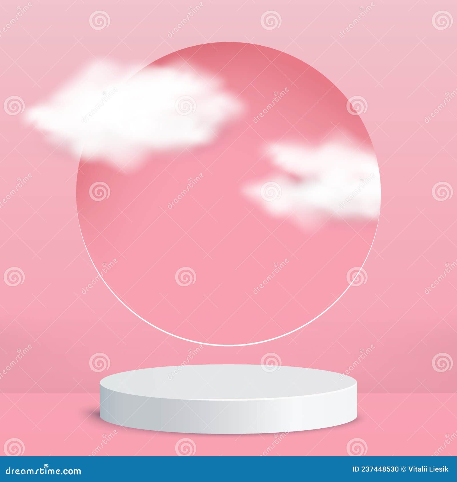 3d Pink Podium And Realistic Clouds Minimal Product Display Background ...
