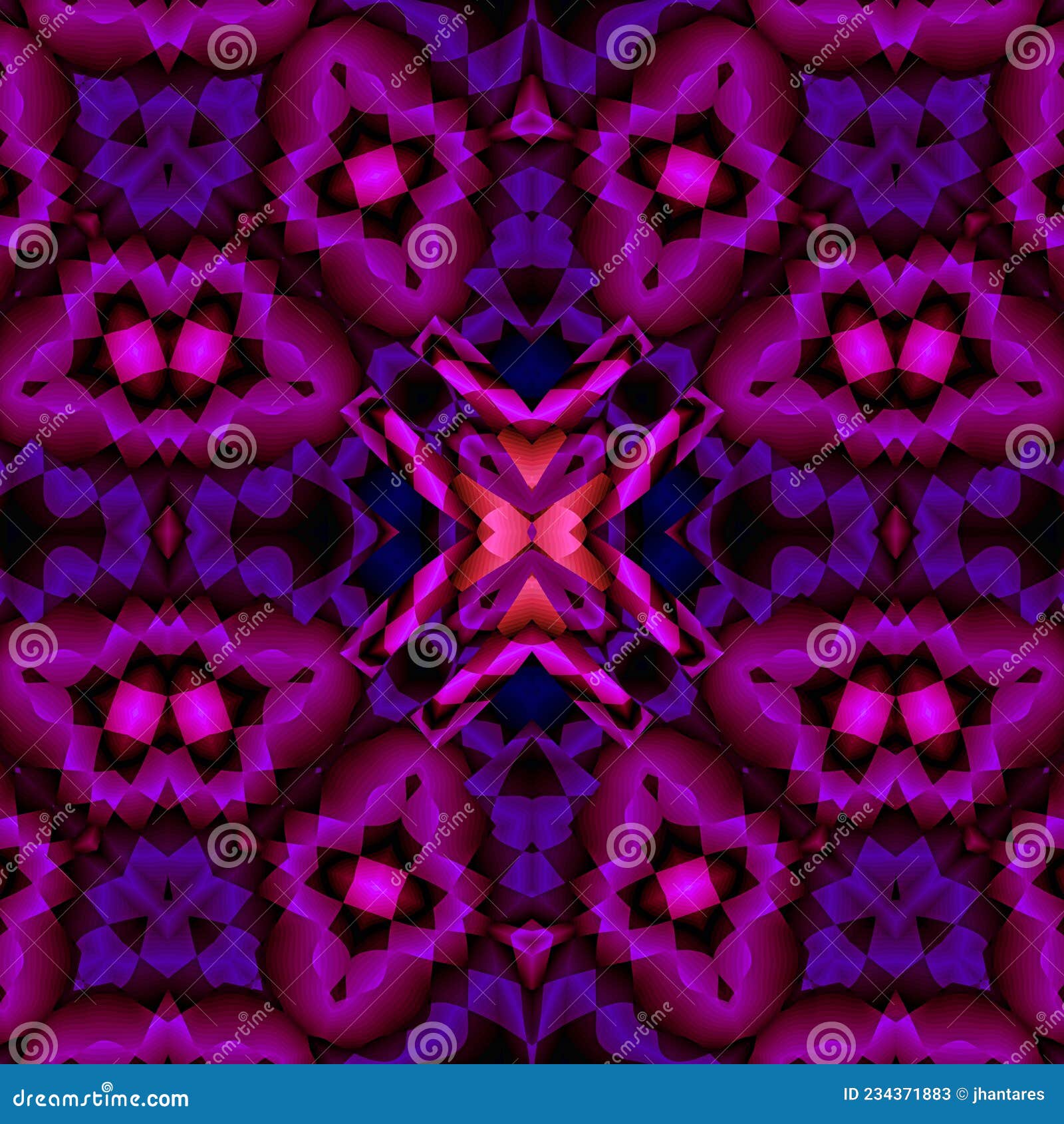 3d Pink Purple Octagonal Pattern Stock Illustration - Illustration of ...