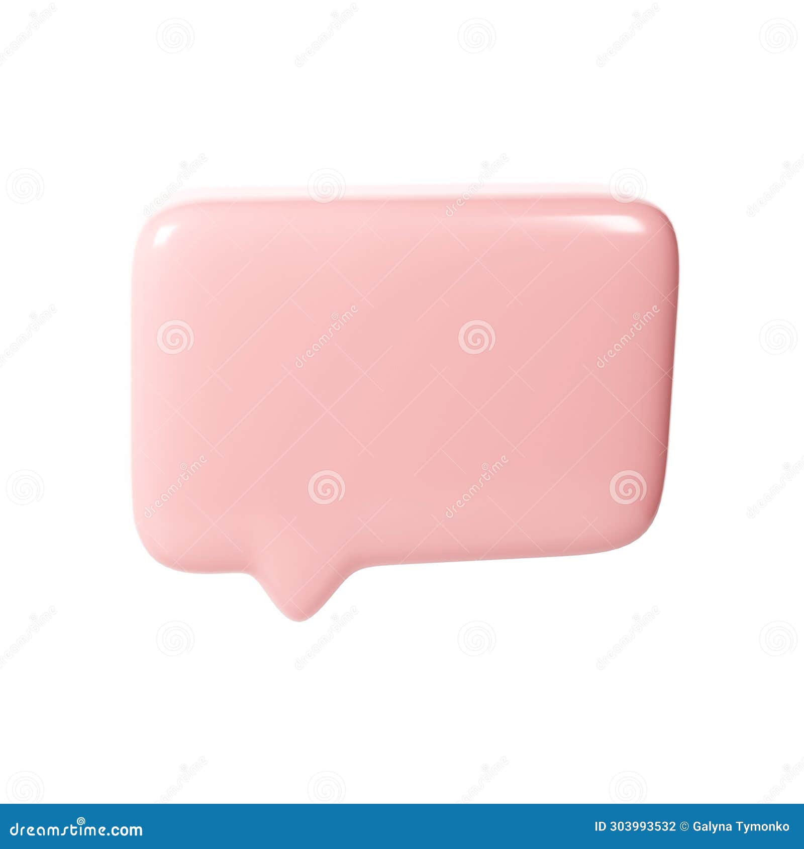 3D Pink Text Bubble Frame. Social Media Online Platform Concept Icon ...