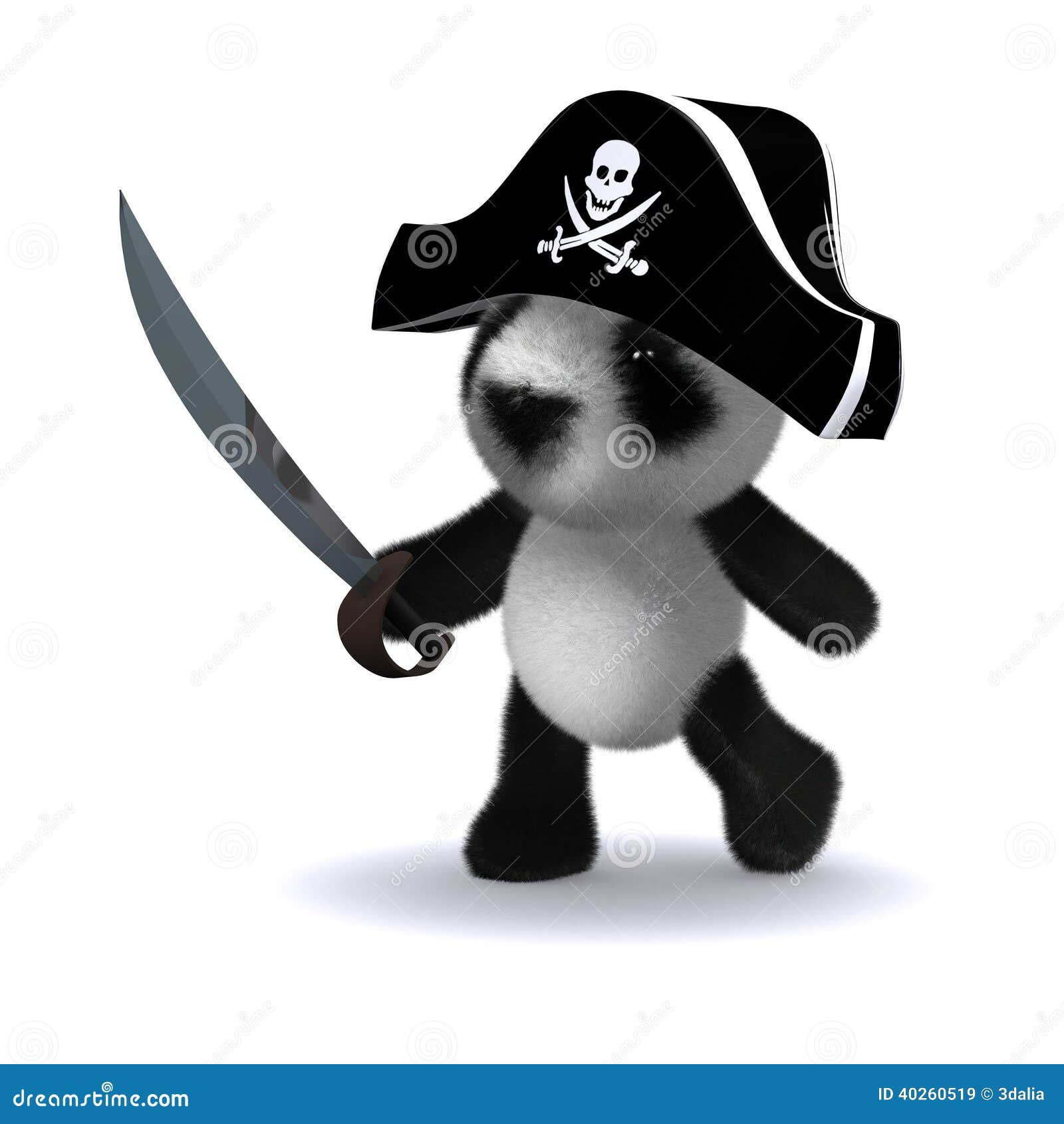 3d Pirate panda stock illustration. Illustration of unusual - 40260519