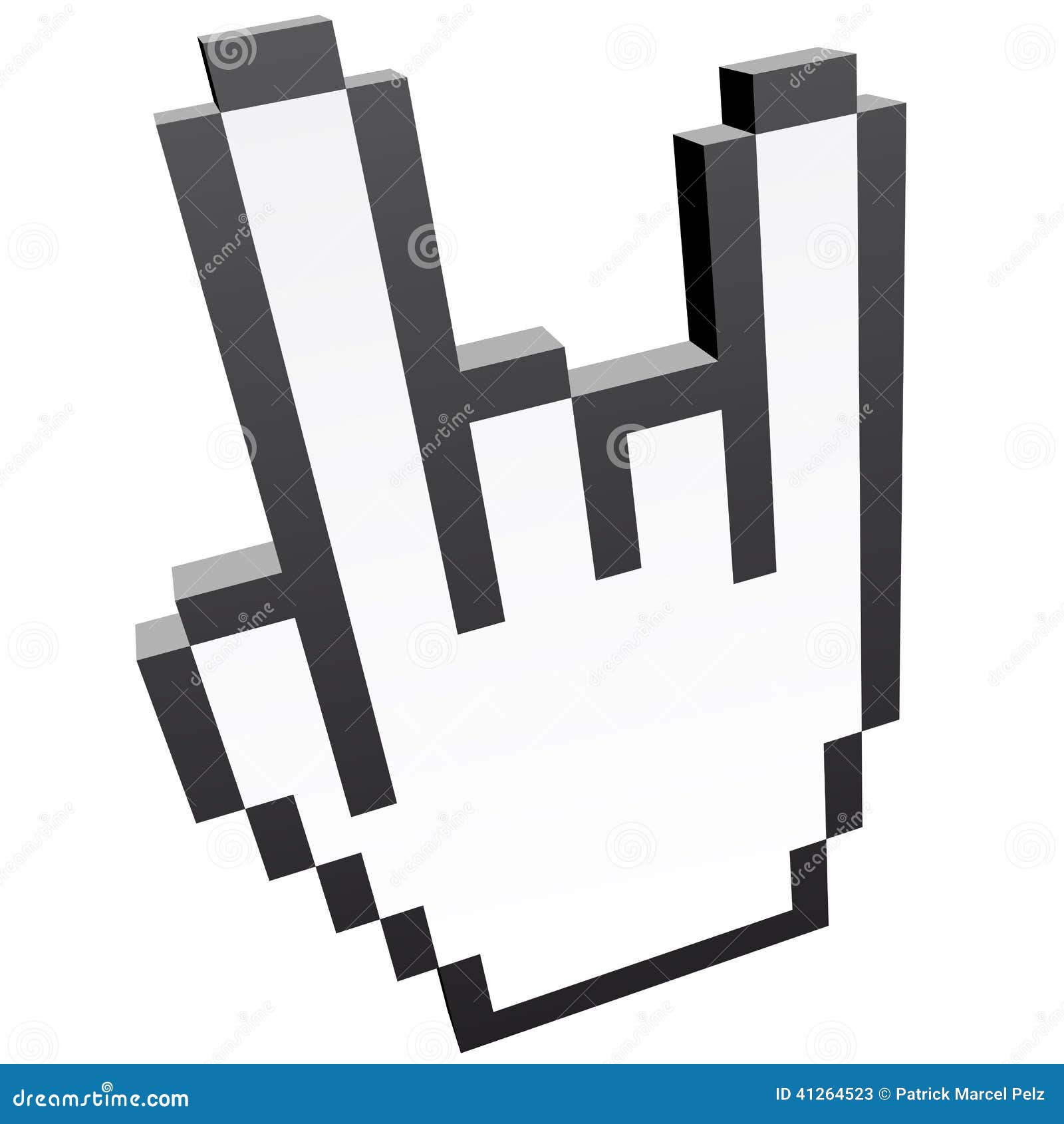 3D Pixel Graphic Hand - Rock Stock Vector - Illustration of satan ...