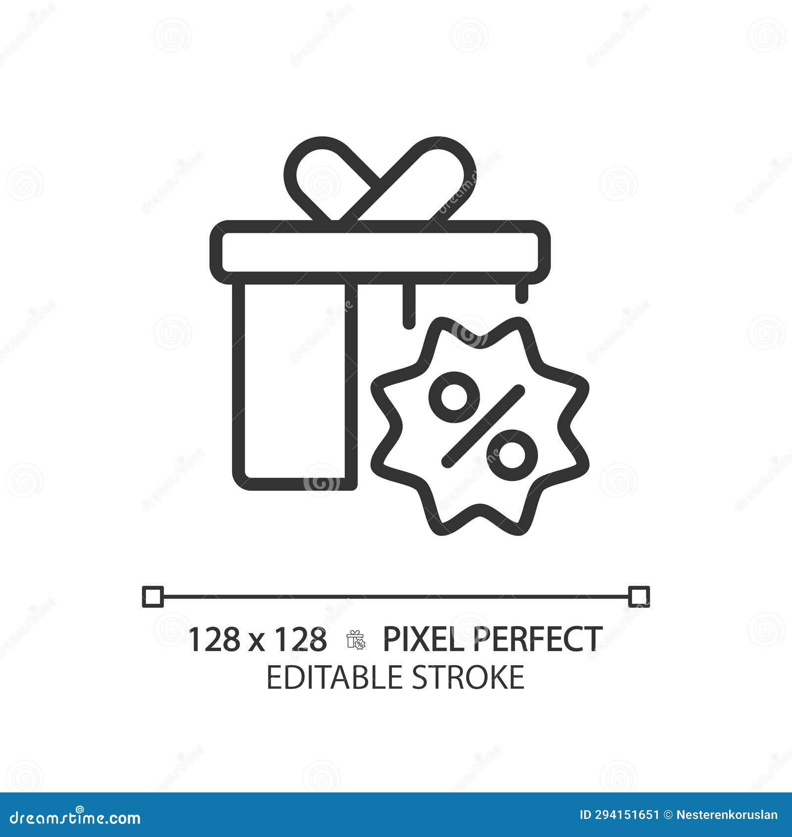 2D Customizable Simple Thin Line Black Gift Hamper Icon Stock ...