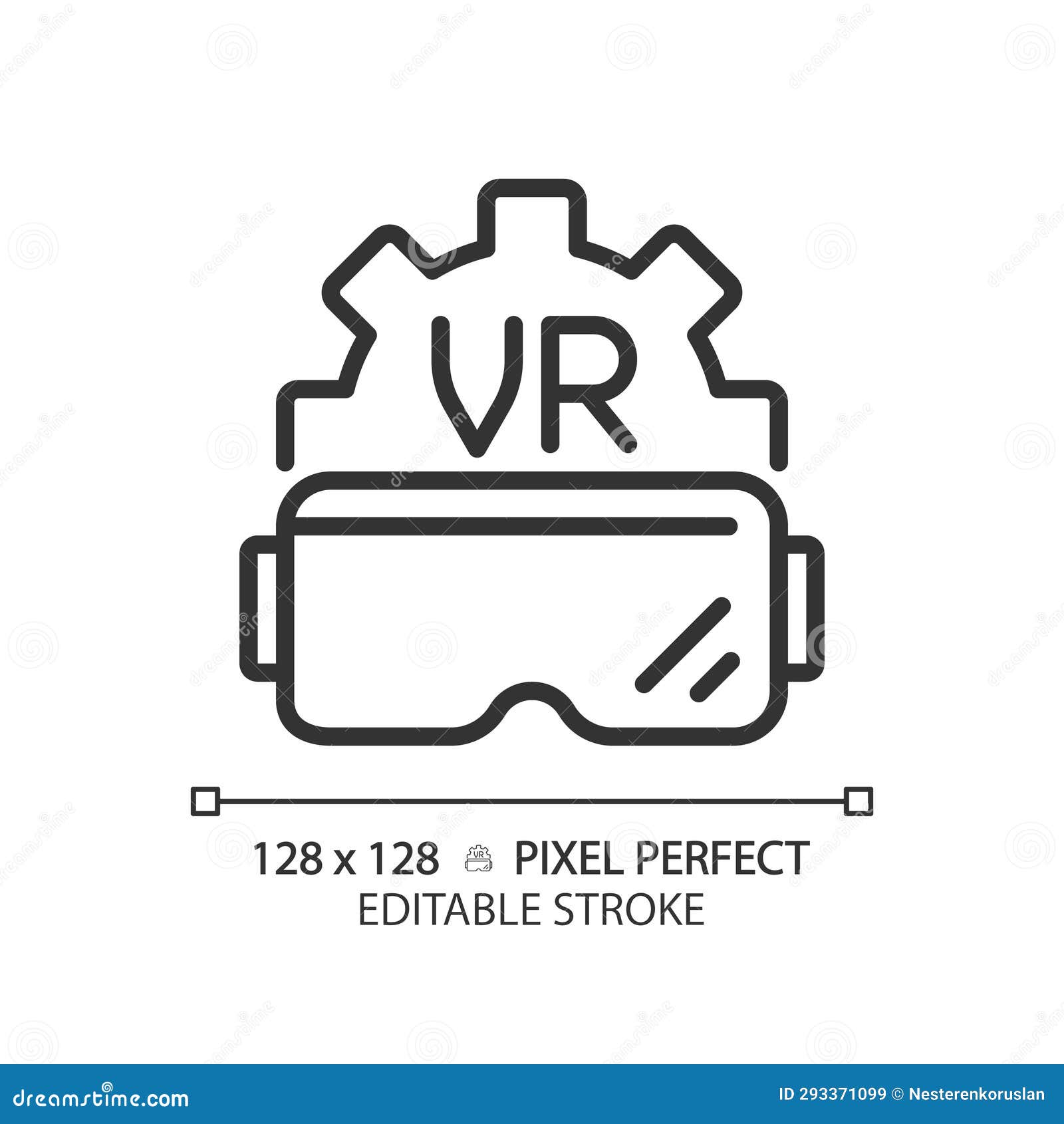 2D Thin Linear Black VR Goggles Icon Stock Illustration - Illustration ...