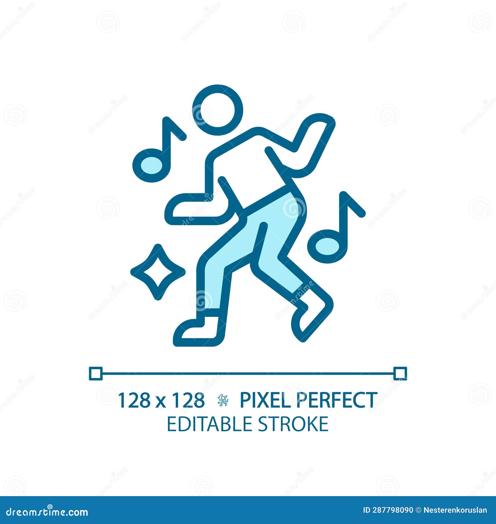 2D Customizable Dance Linear Icon Stock Illustration - Illustration of ...