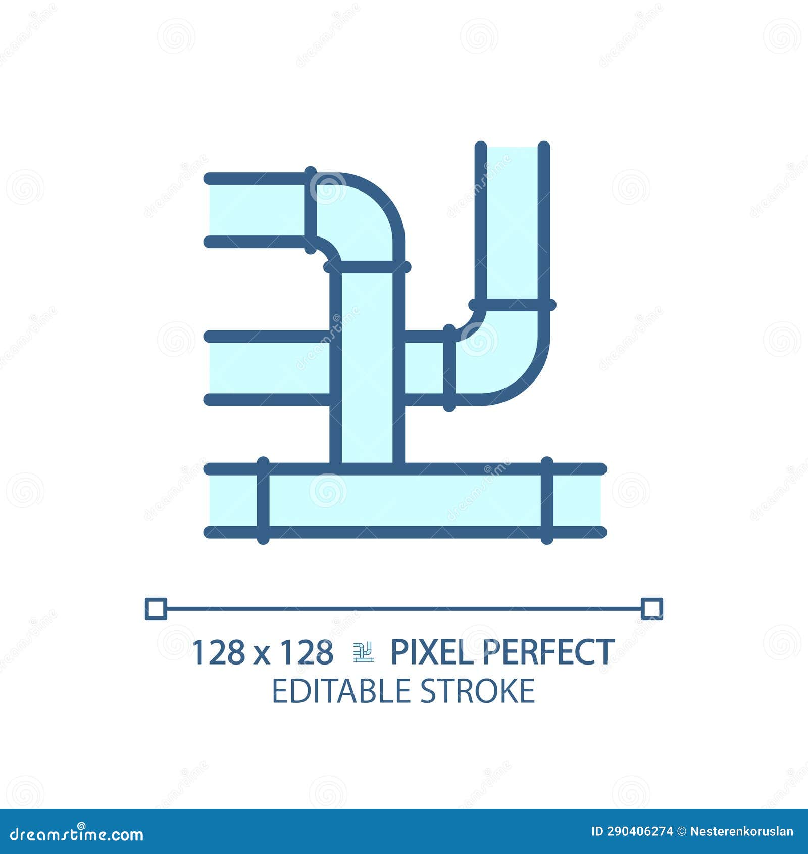 2D Customizable Thin Linear Blue Pipeline Icon Stock Vector ...