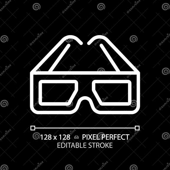 2D Thin Linear 3D Goggles Icon Stock Vector - Illustration of flat ...