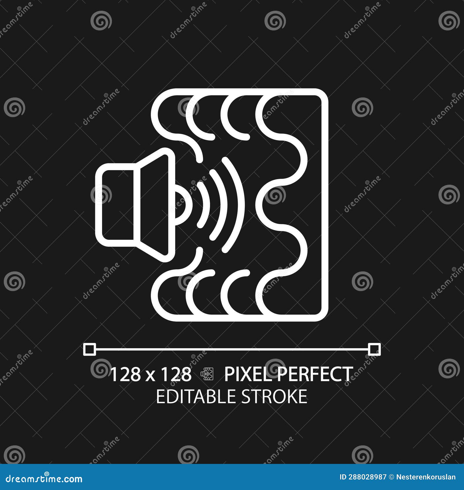 Customizable Sound Deflection White Thin Linear Icon Vector ... Customizable Sound Deflection White Thin Linear Icon Vector ...