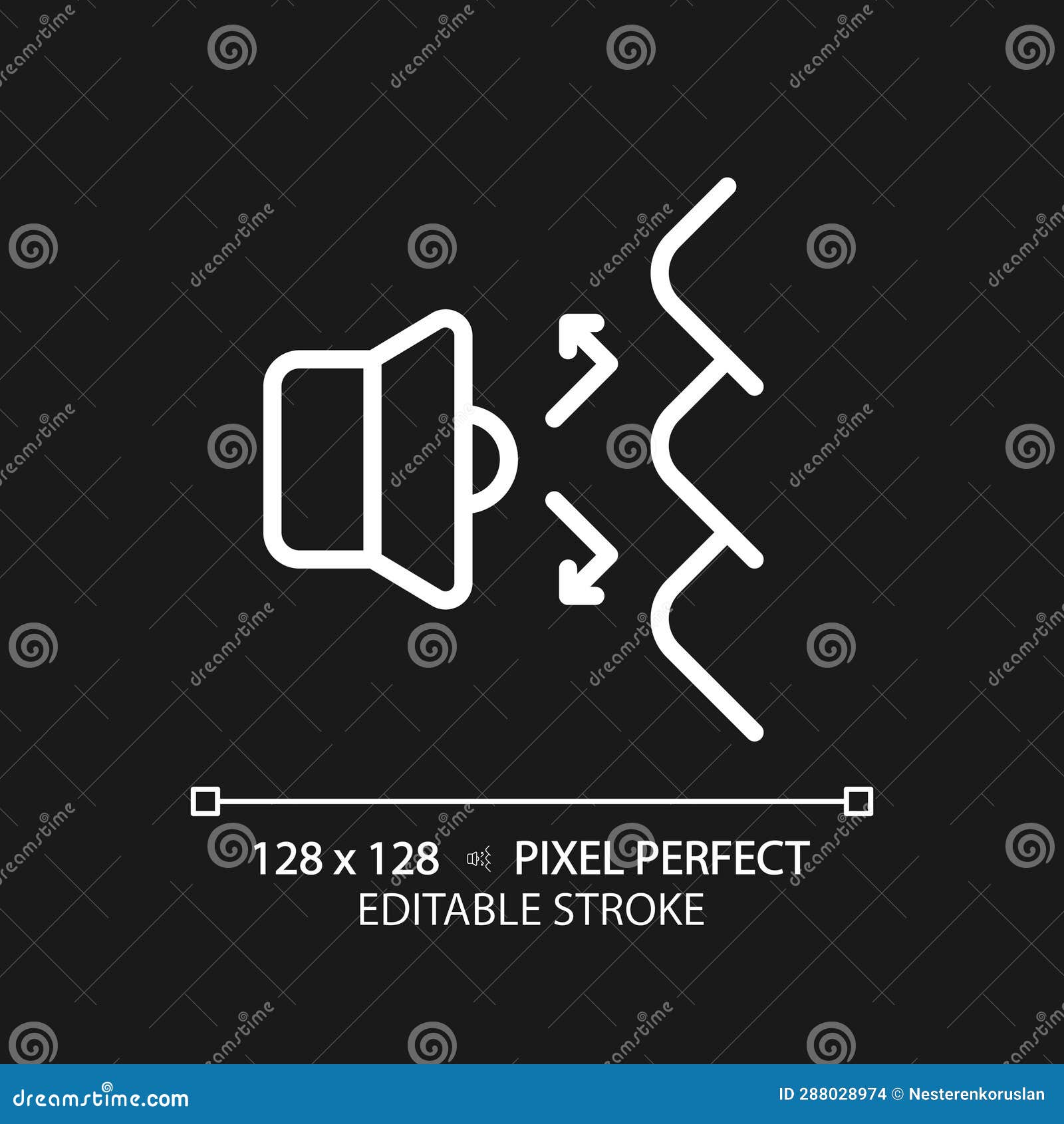 Customizable Sound Deflection White Thin Linear Icon Vector ... Customizable Sound Deflection White Thin Linear Icon Vector ...